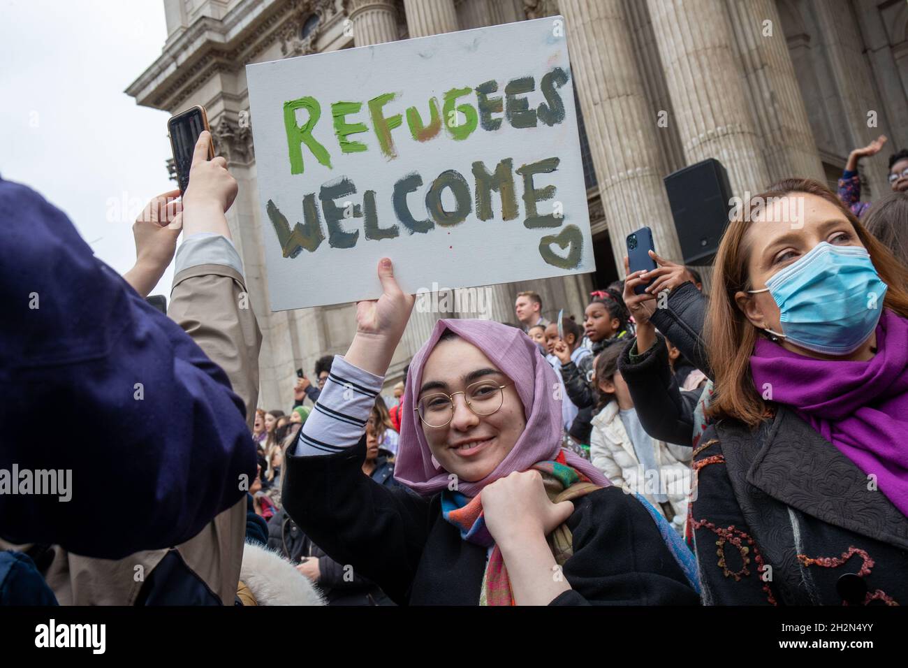 London, UK. 23rd Oct, 2021. Little Amal, a 3.5m-tall puppet ...