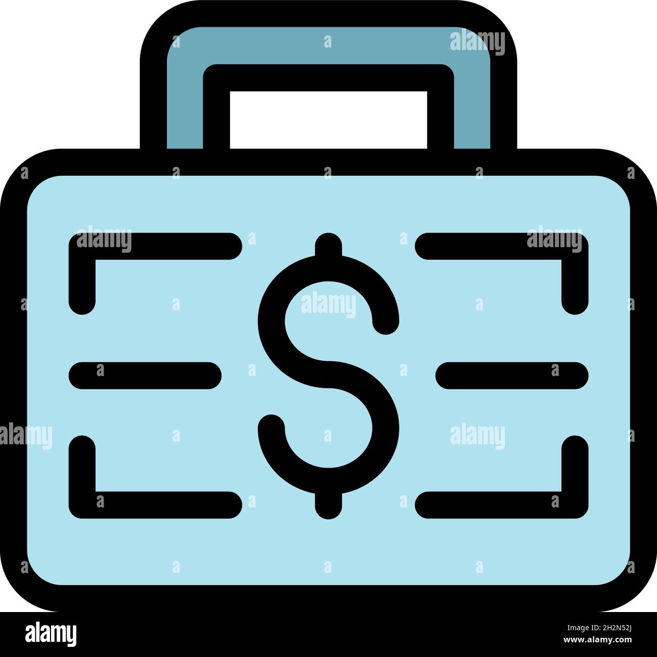 Money case icon. Outline money case vector icon color flat isolated ...