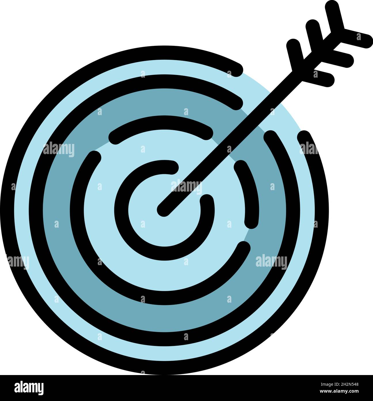 Business target icon. Outline business target vector icon color flat ...