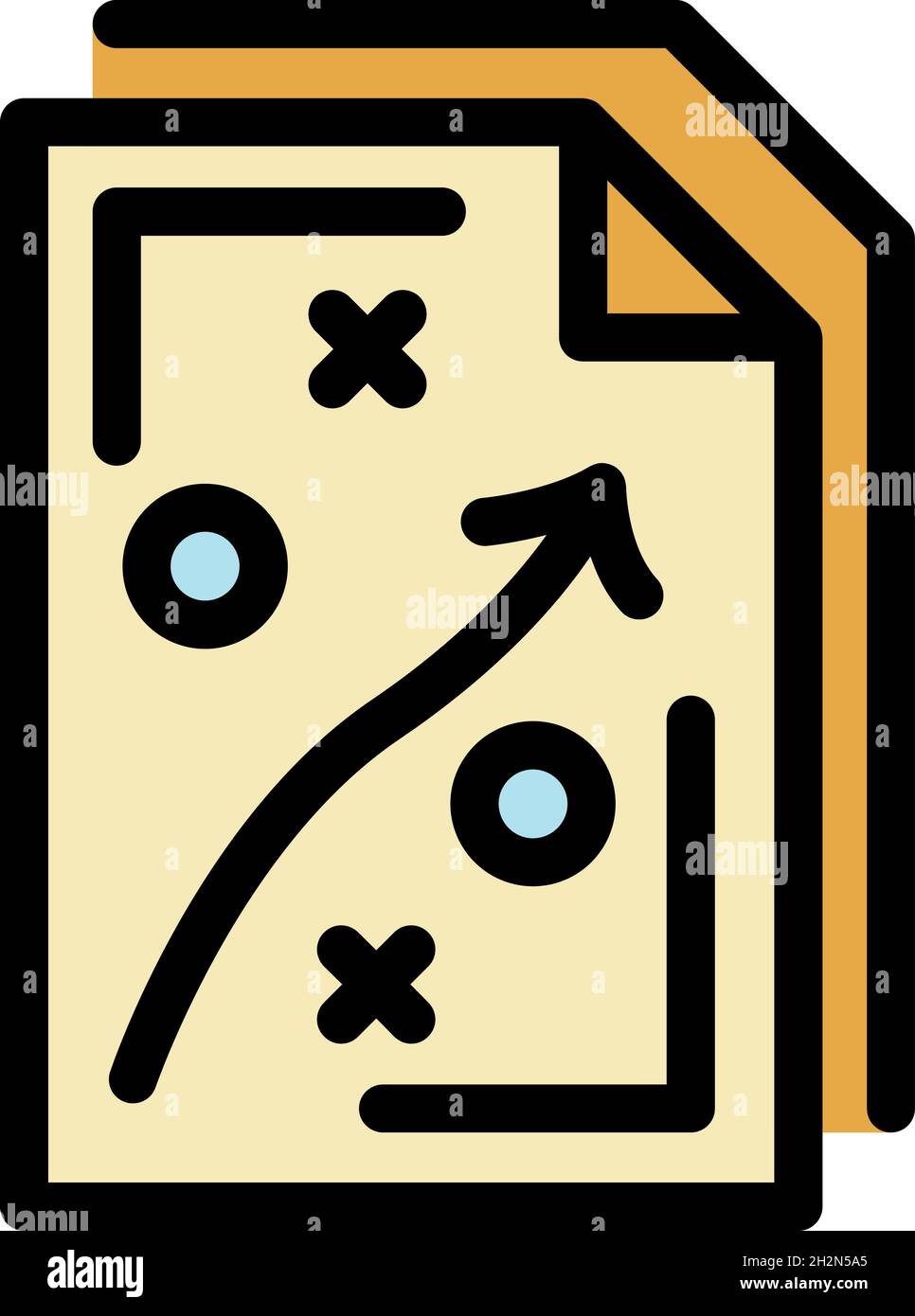 Tactical scheme icon. Outline tactical scheme vector icon color flat ...