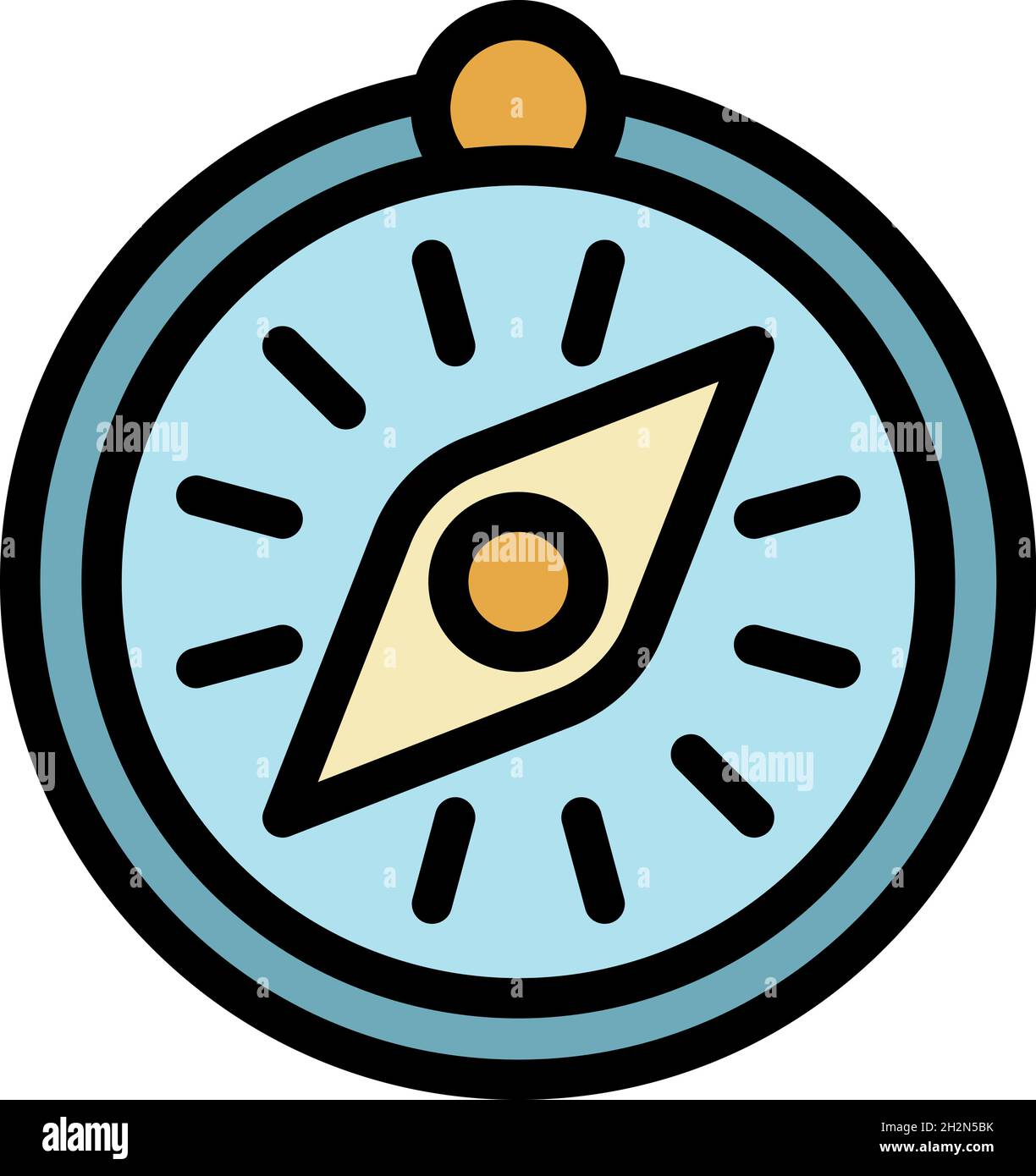 Hand compass icon. Outline hand compass vector icon color flat isolated ...