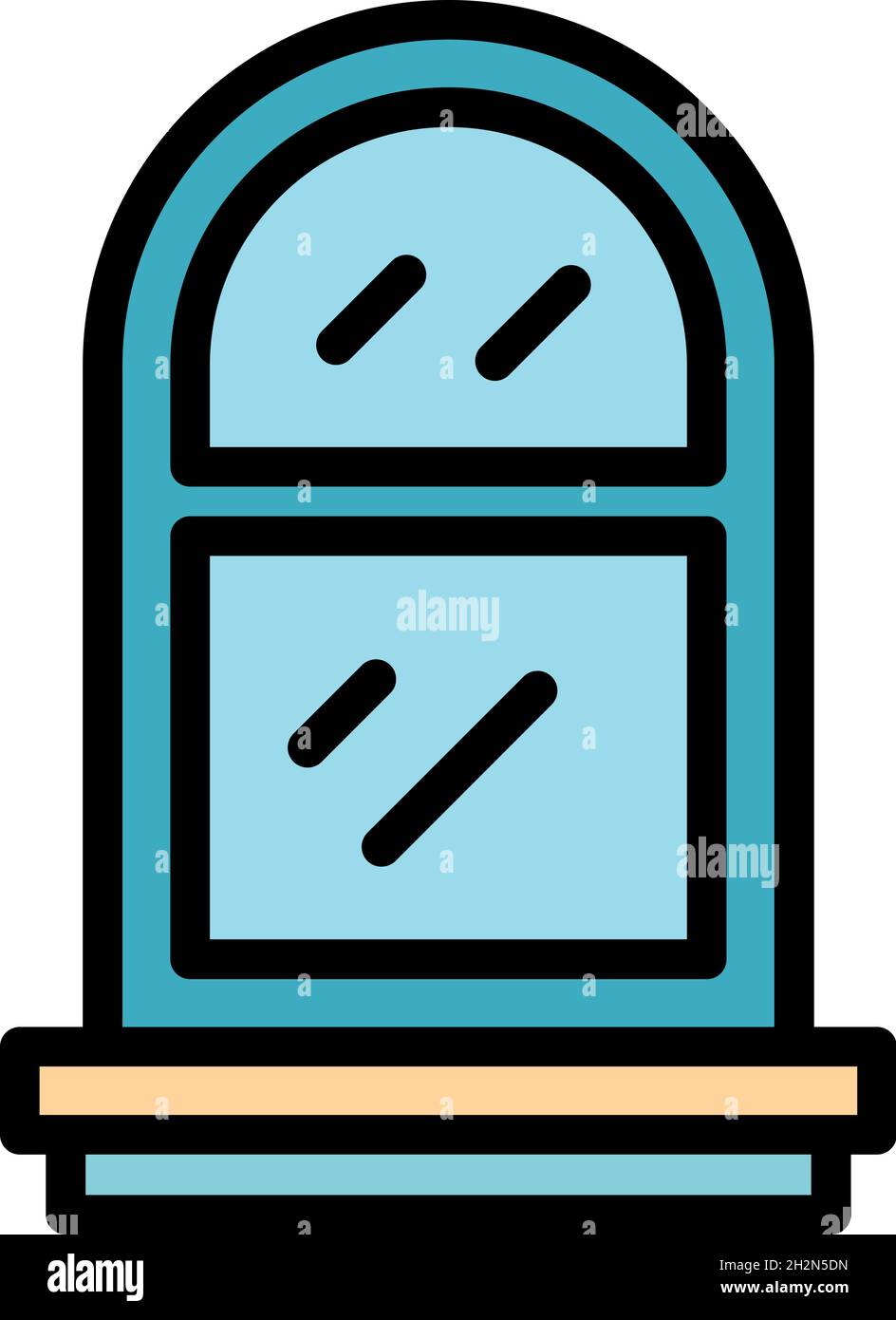 Frame window icon. Outline frame window vector icon color flat isolated ...