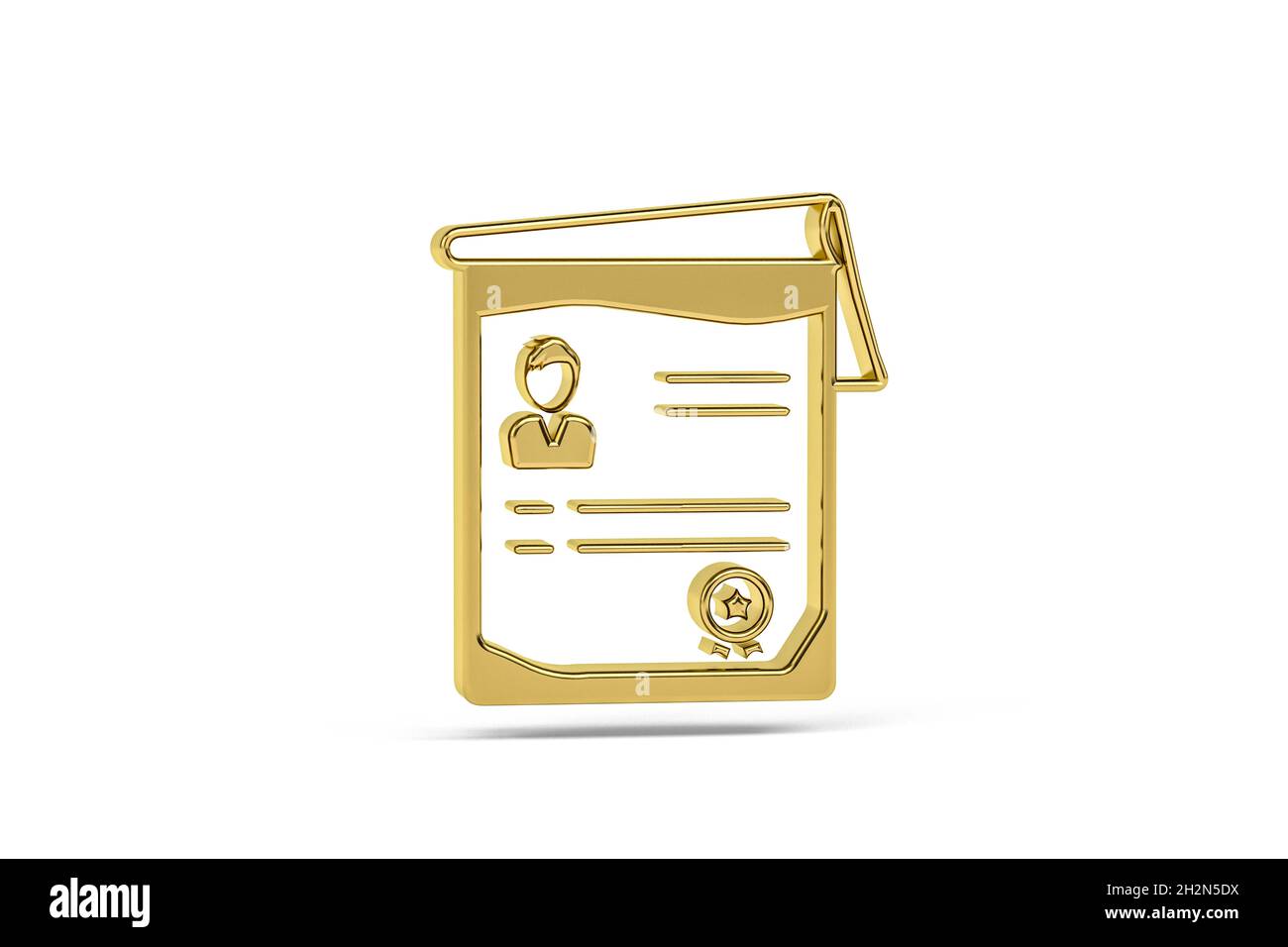 Golden 3d patent icon isolated on white background - 3d render Stock ...
