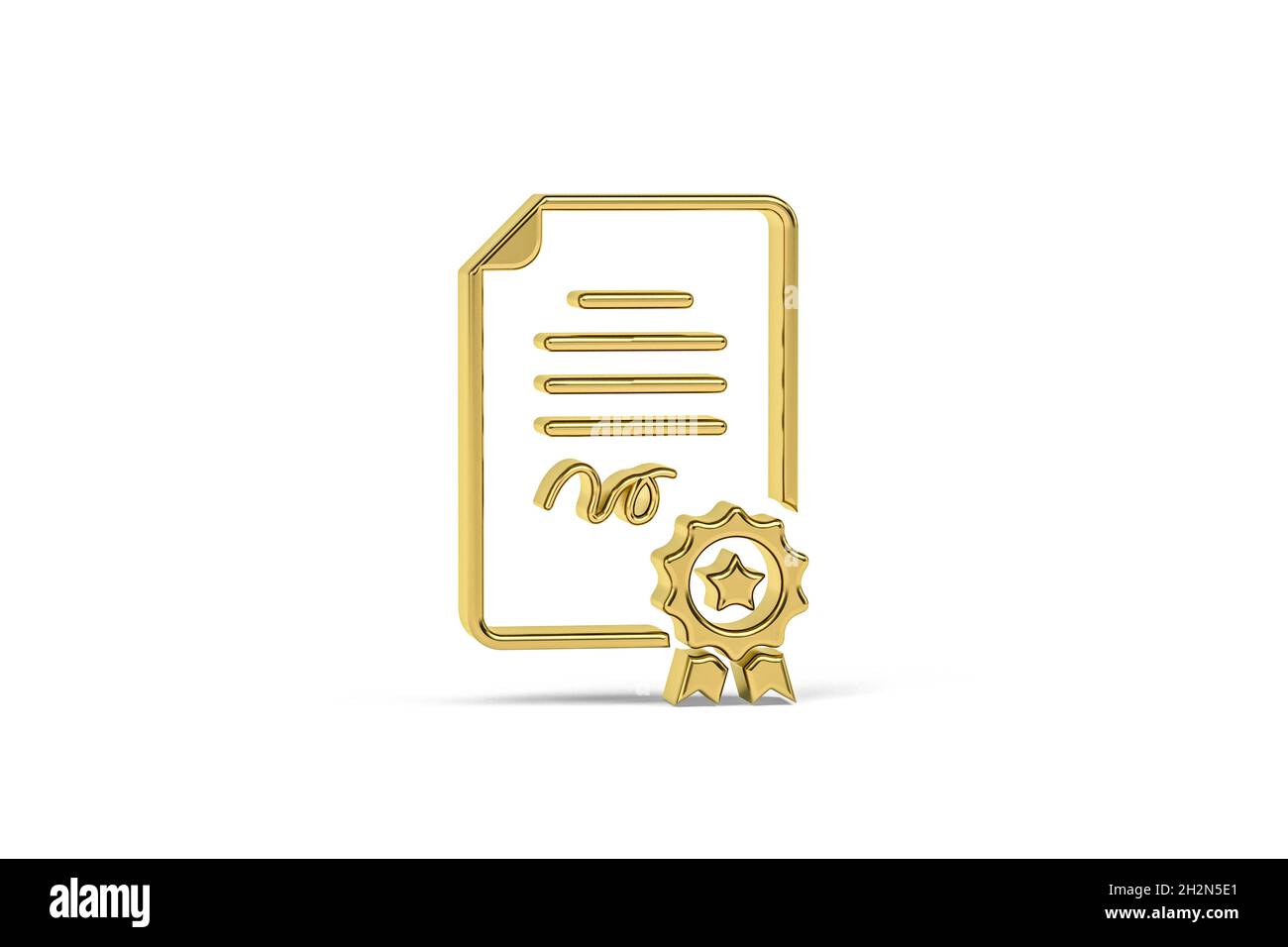 Golden 3d patent icon isolated on white background - 3d render Stock ...