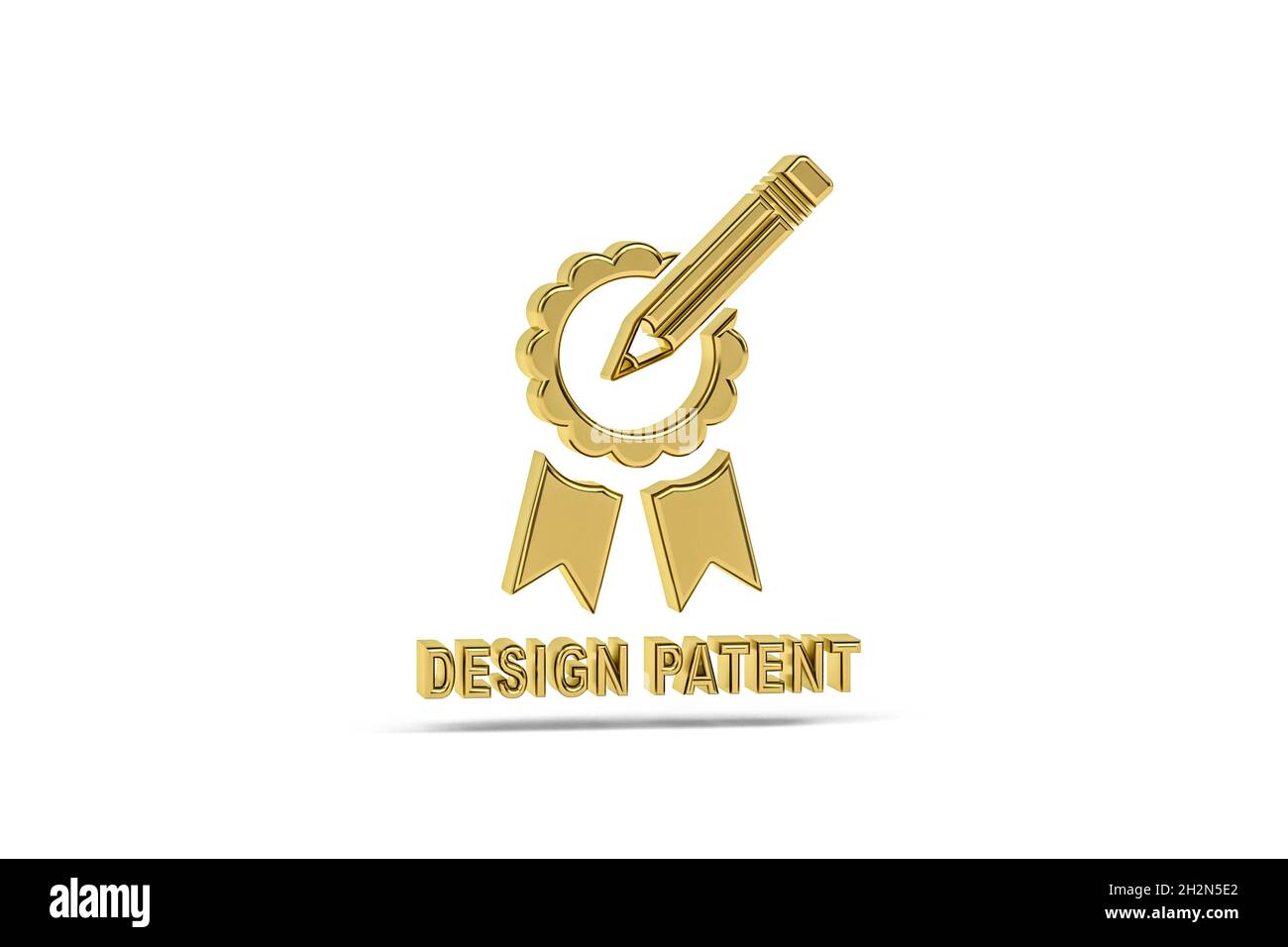 Golden 3d patent icon isolated on white background - 3d render Stock ...