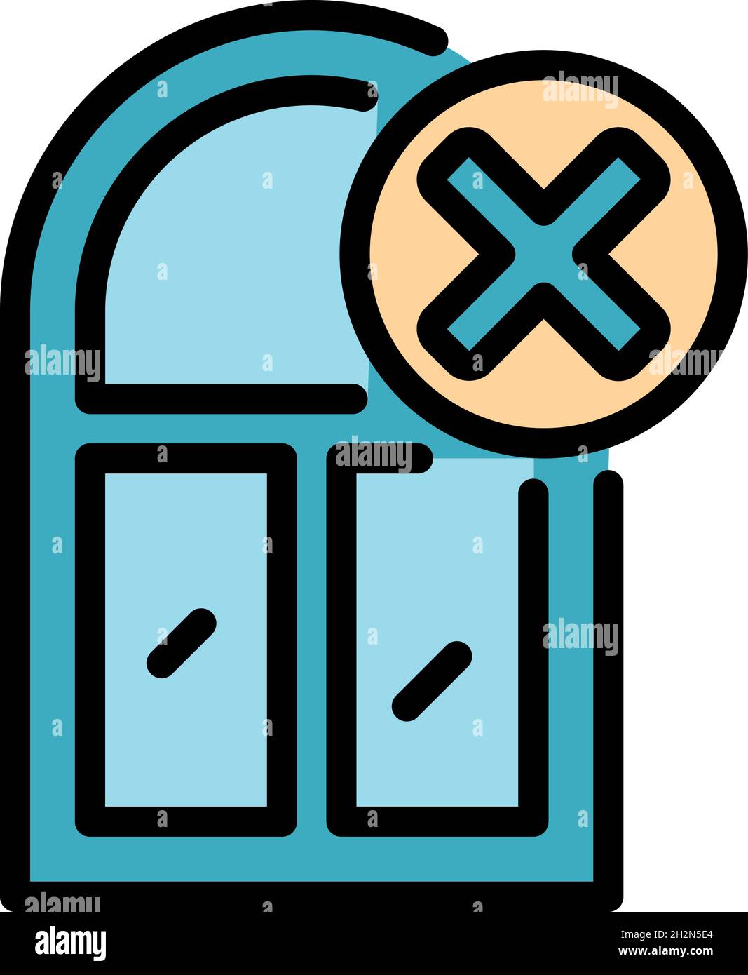 Cancel window installation icon. Outline cancel window installation ...