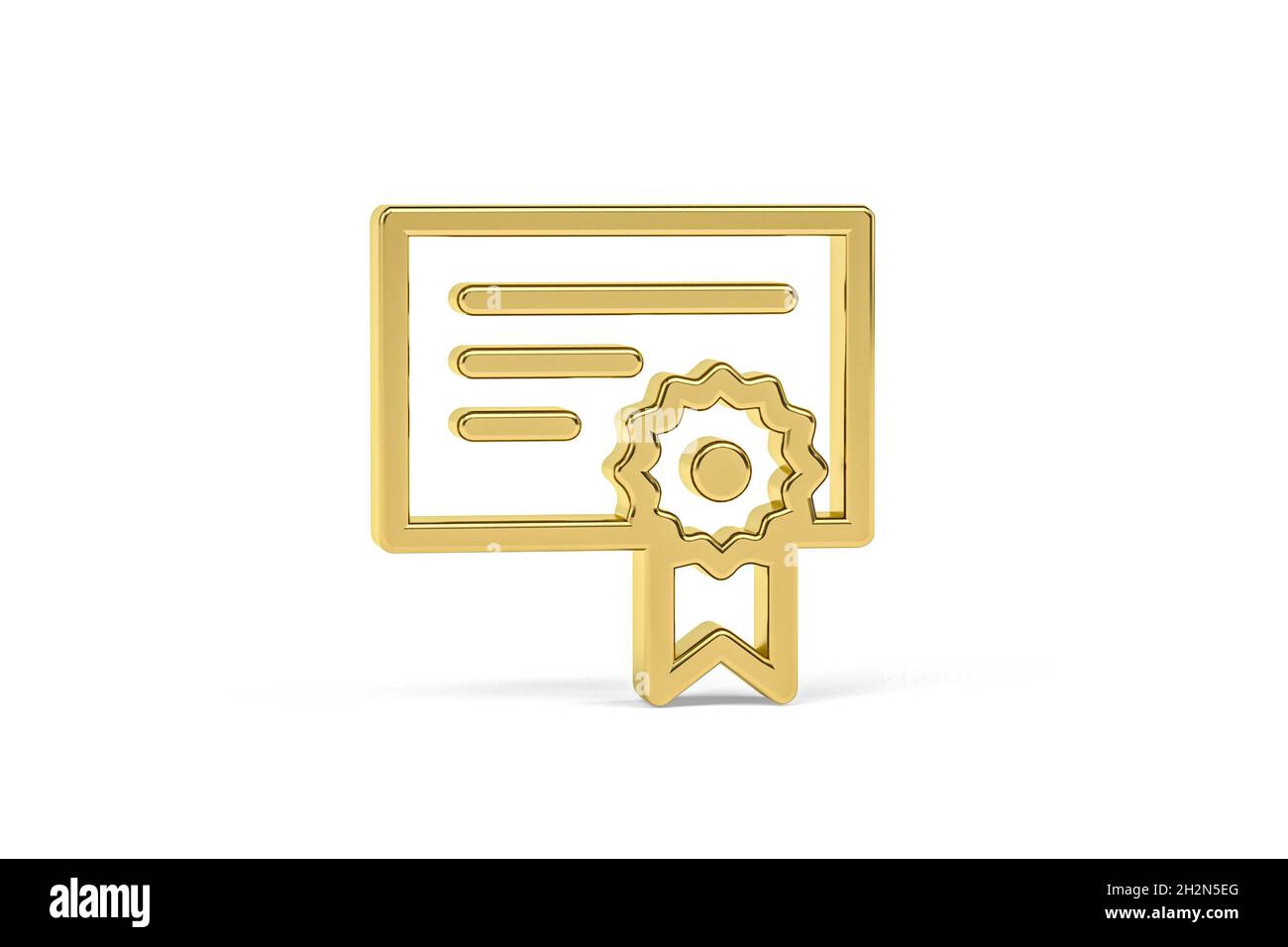 Golden 3d patent icon isolated on white background - 3d render Stock ...