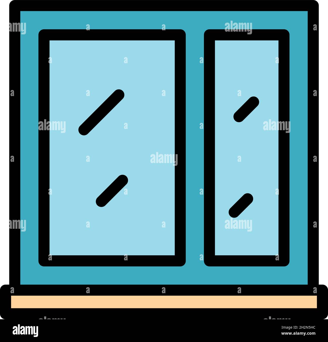 Clean window icon. Outline clean window vector icon color flat isolated ...