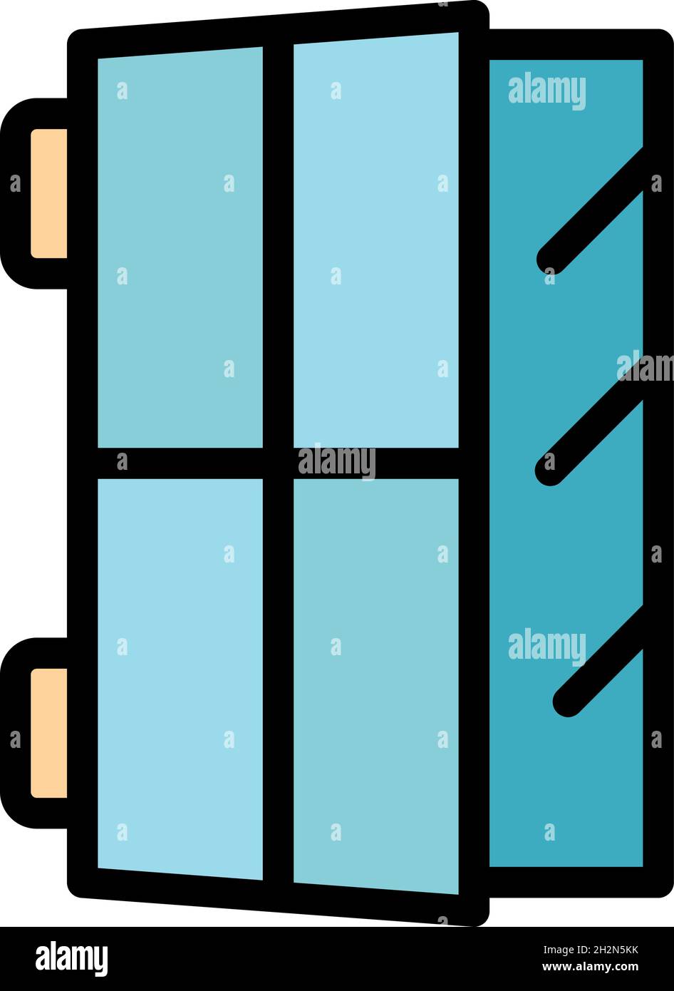 Big glass window icon. Outline big glass window vector icon color flat ...