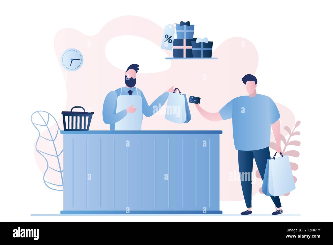 Male seller in store Cut Out Stock Images & Pictures - Alamy