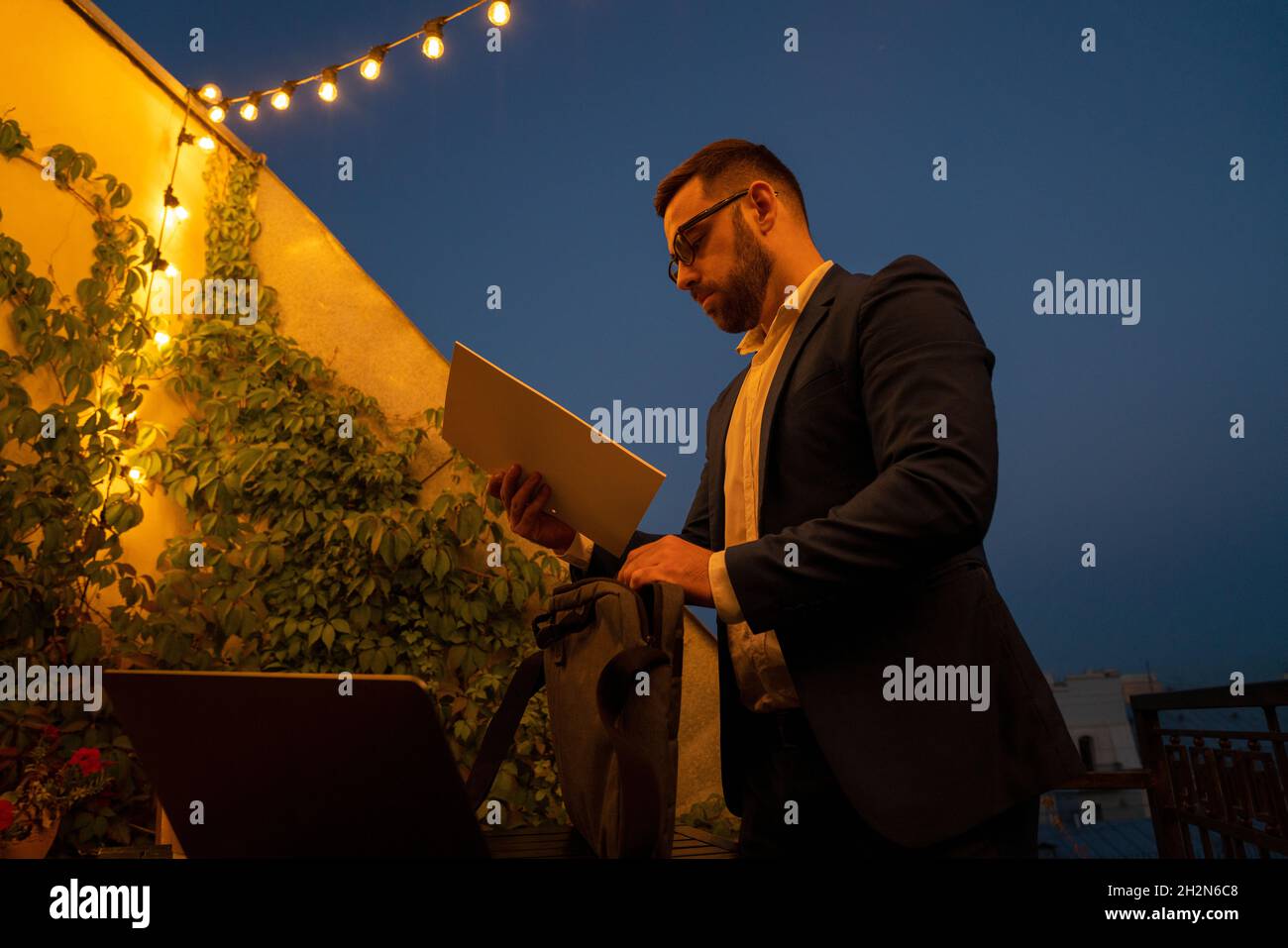 Balcony night view hi-res stock photography and images - Alamy