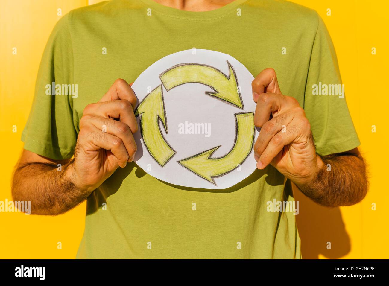 Recycling symbol on paper hi-res stock photography and images - Alamy