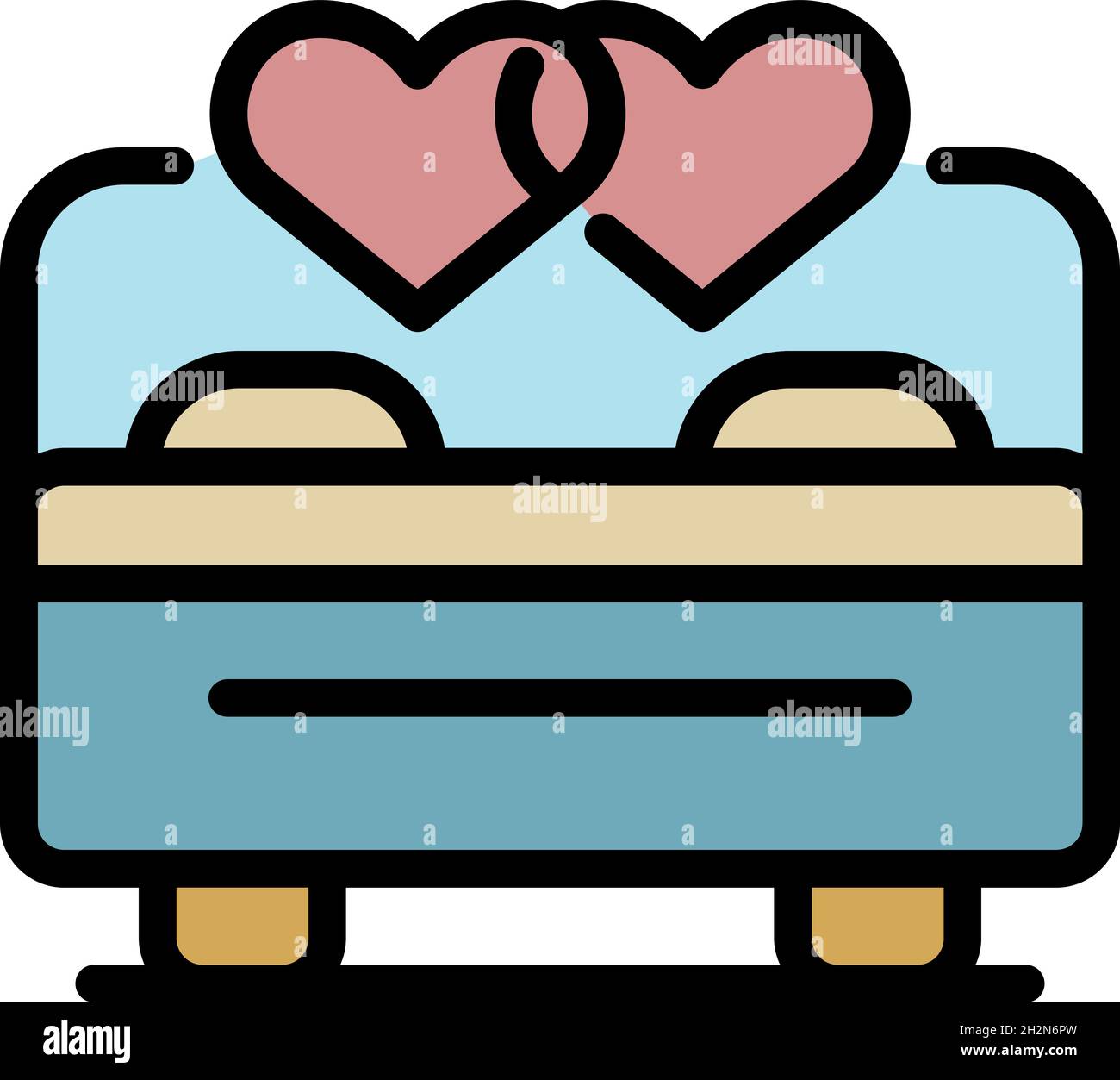 Wedding couple love night icon. Outline wedding couple love night ...