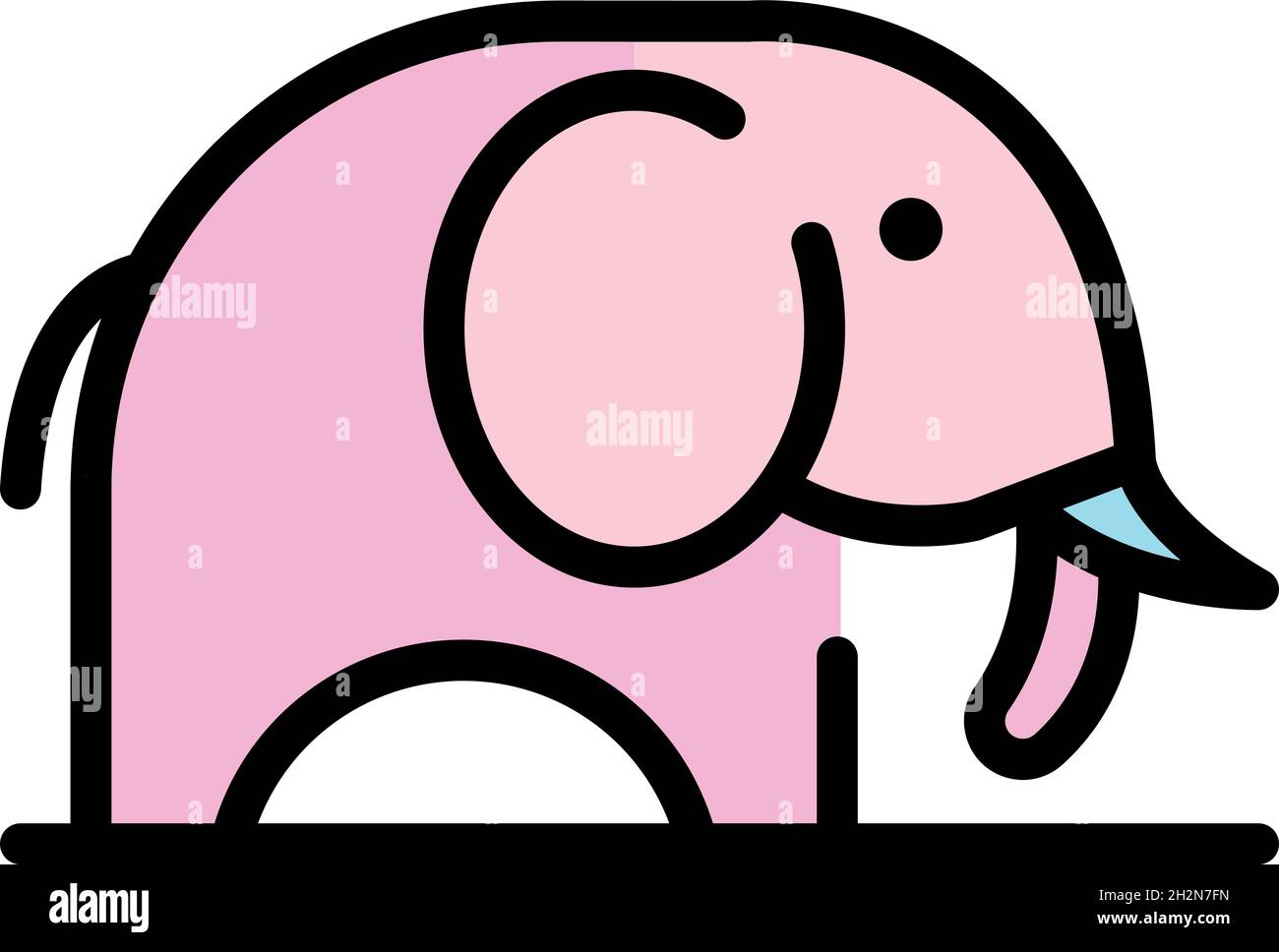Africa elephant icon. Outline Africa elephant vector icon color flat ...