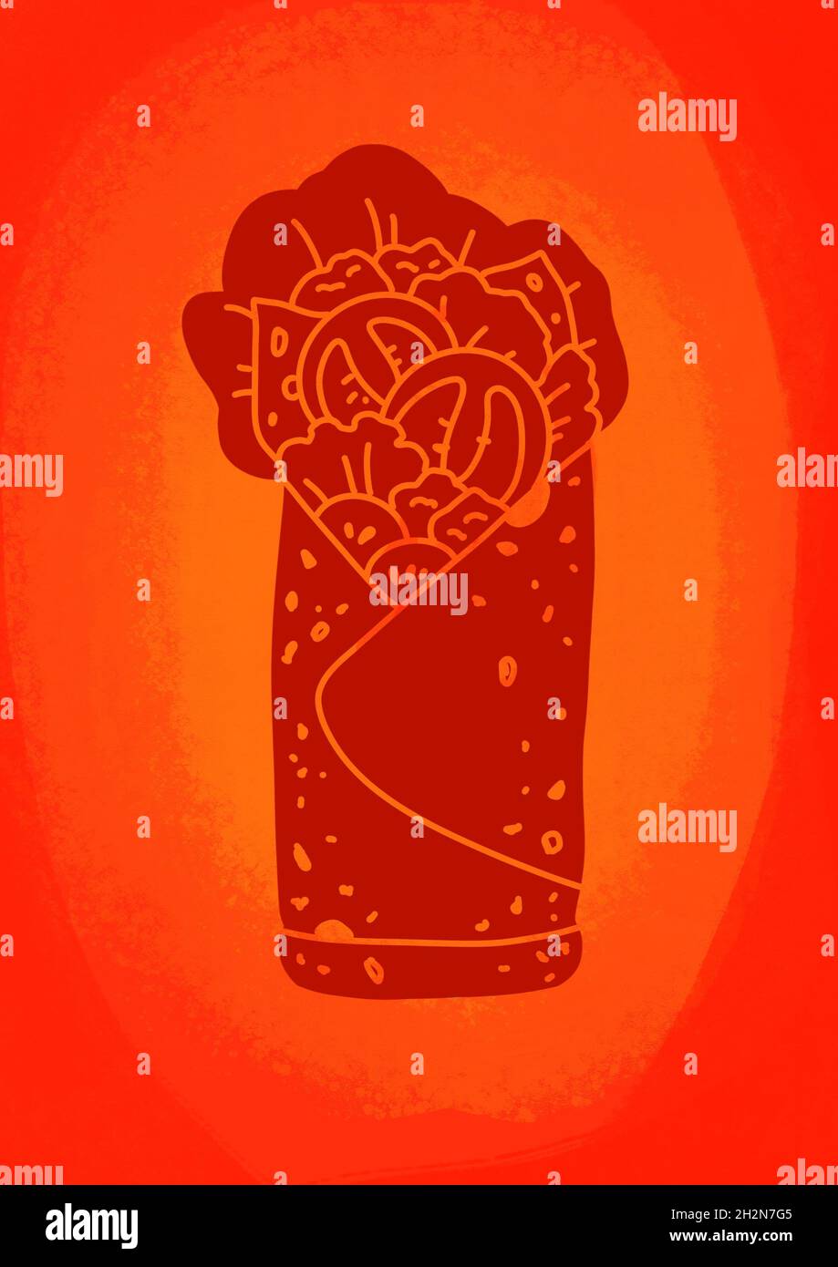 Shawarma drawing hi-res stock photography and images - Alamy