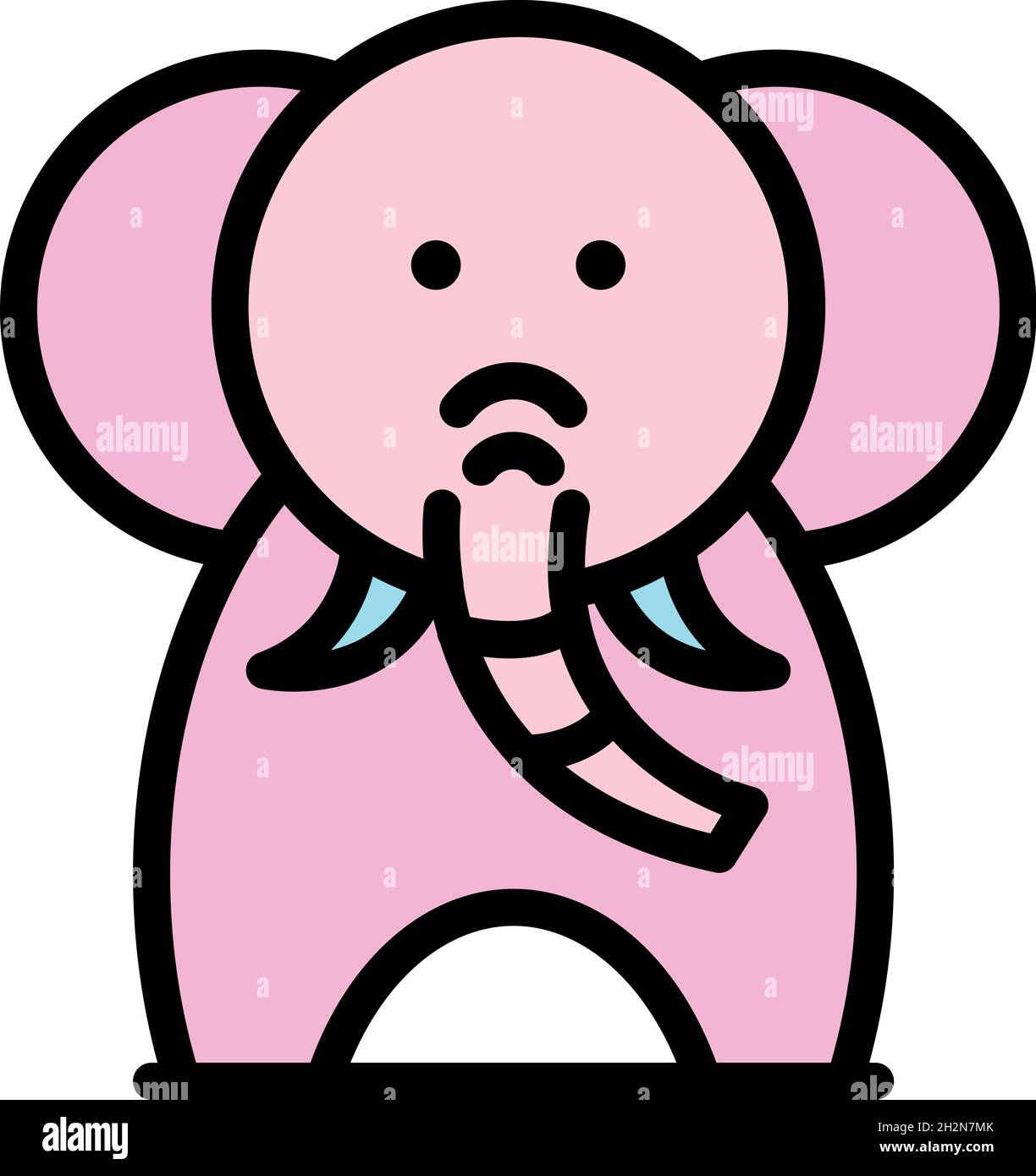 Front view elephant icon. Outline front view elephant vector icon color ...