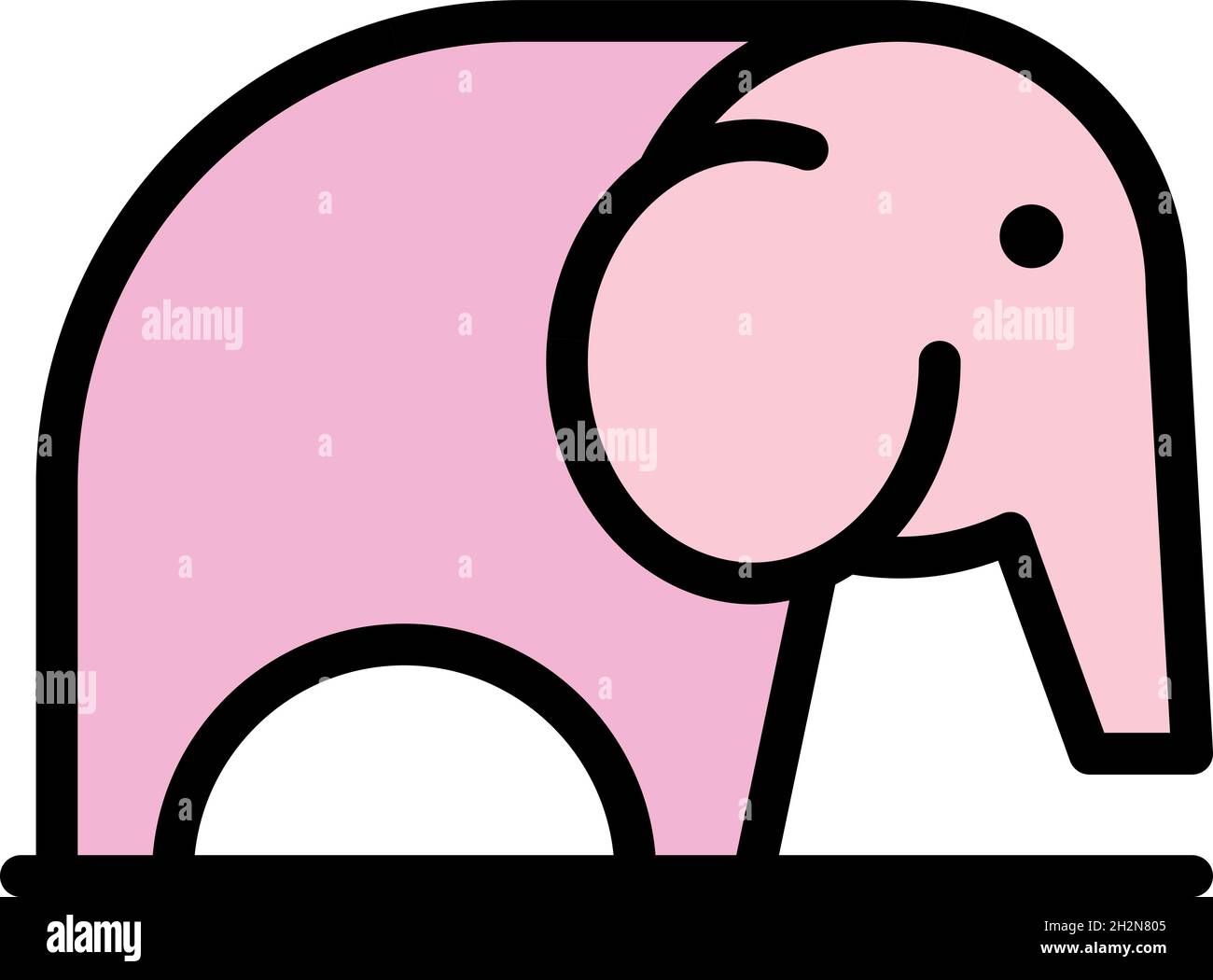 Family elephant icon. Outline family elephant vector icon color flat ...