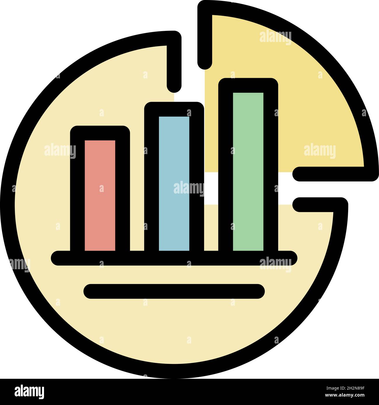 Seo pie chart icon. Outline seo pie chart vector icon color flat ...