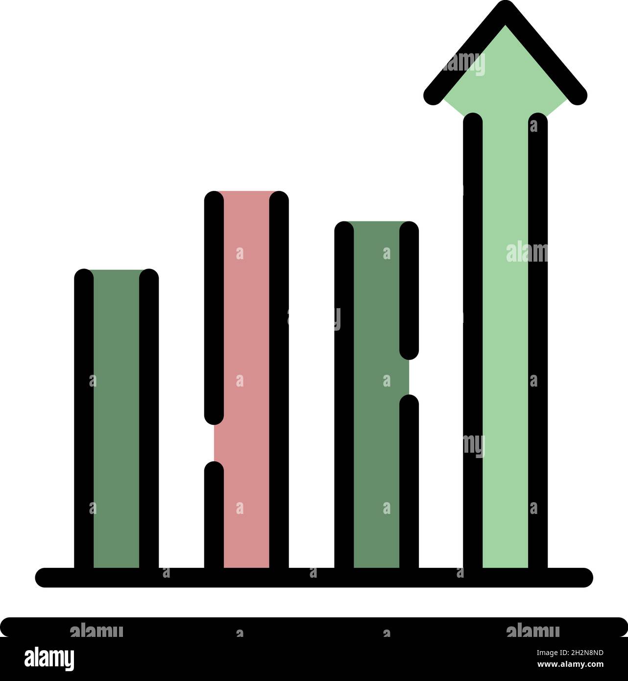 Success graph chart icon. Outline success graph chart vector icon color ...