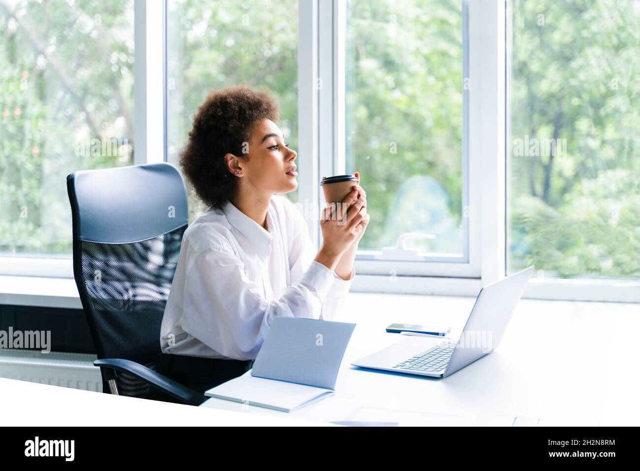 Smart young businesswoman having coffee hi-res stock photography and ...