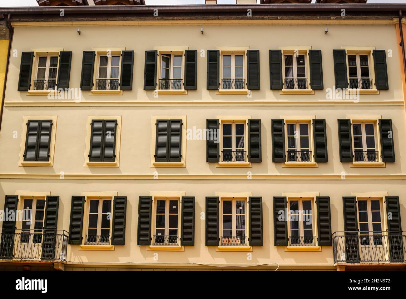 Como, Italy - June 15, 2017: View of Traditional Old Building in the ...