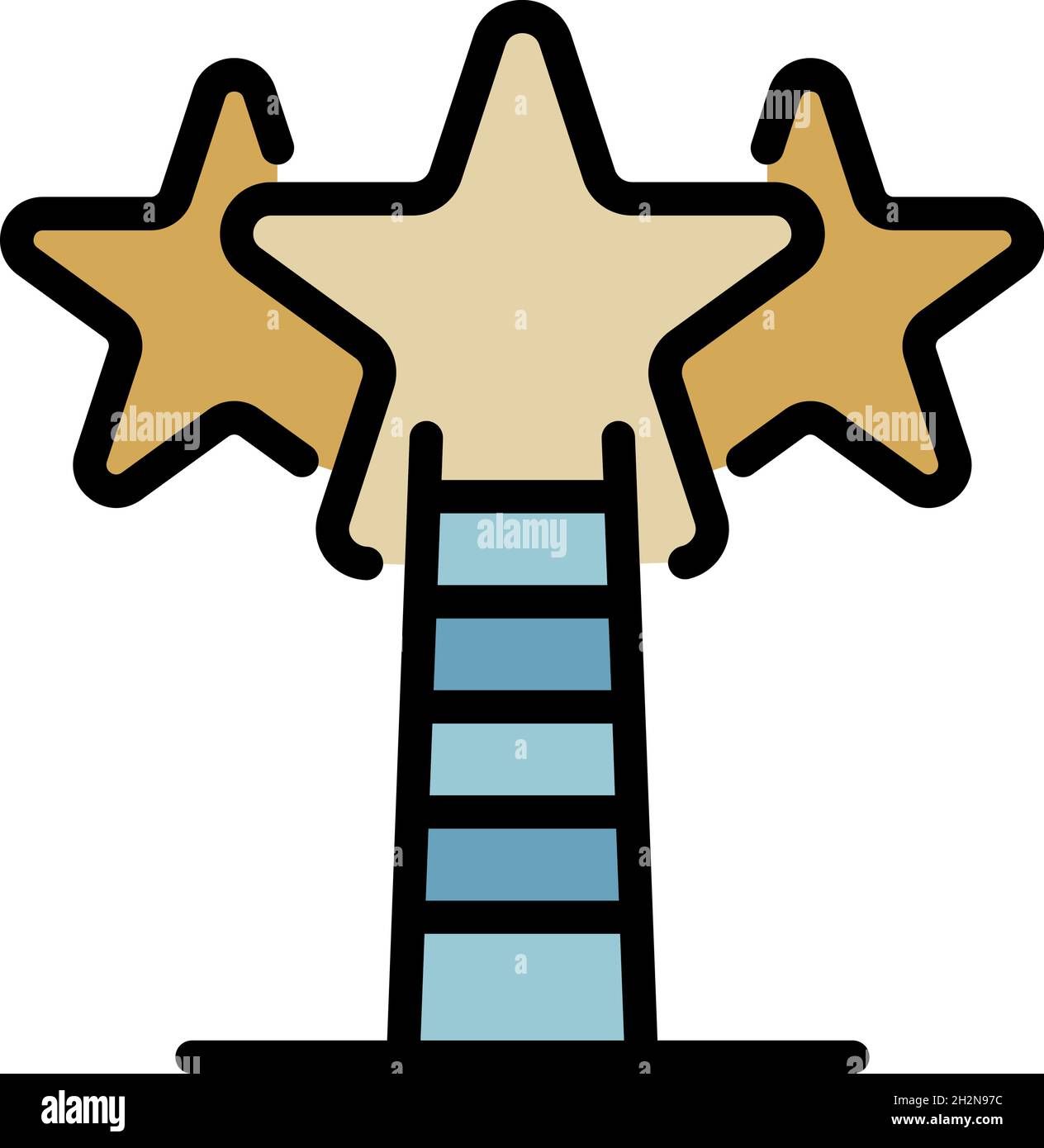 Ladder to star goals icon. Outline ladder to star goals vector icon ...
