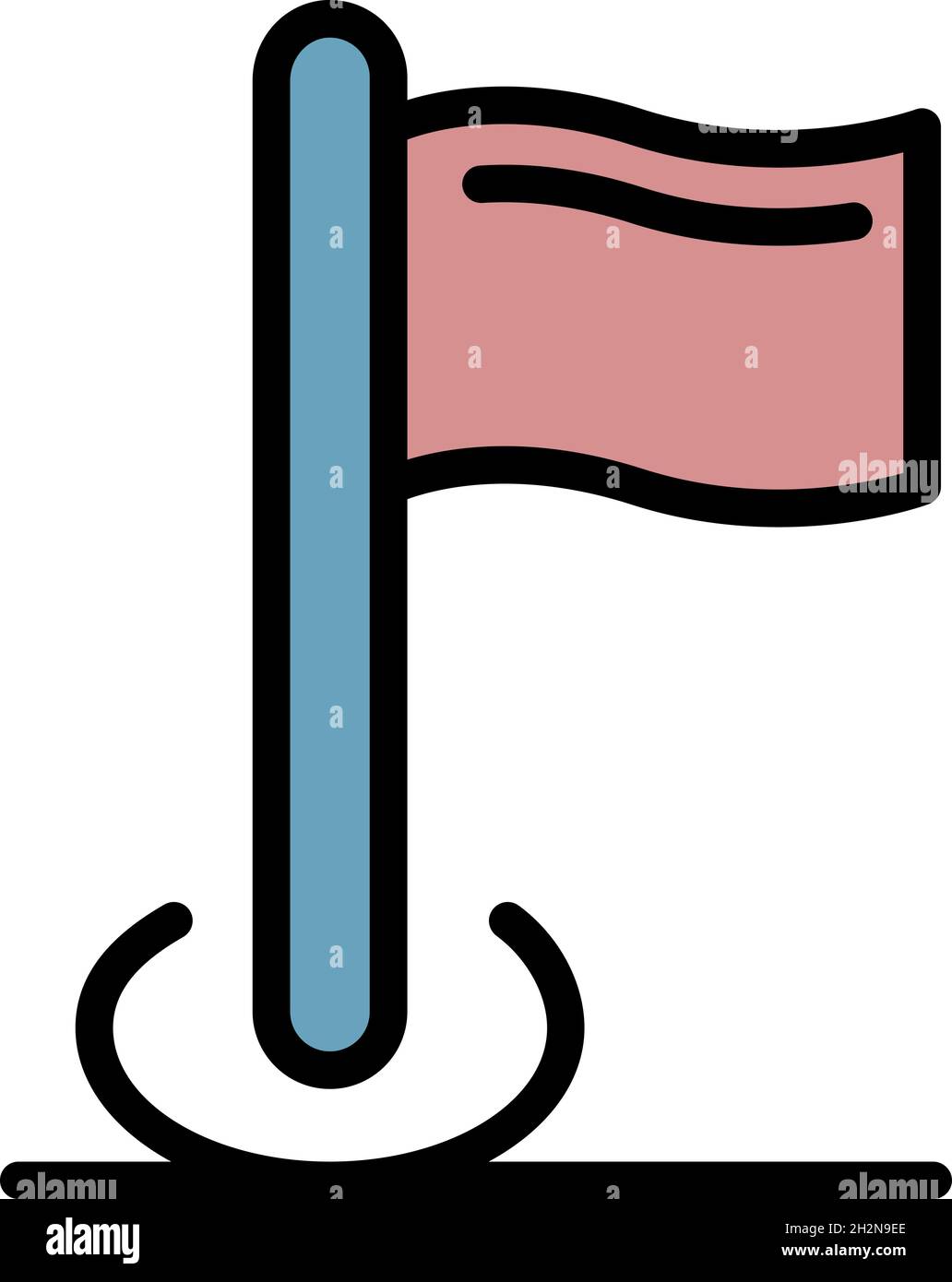 Goal flag icon. Outline goal flag vector icon color flat isolated Stock ...