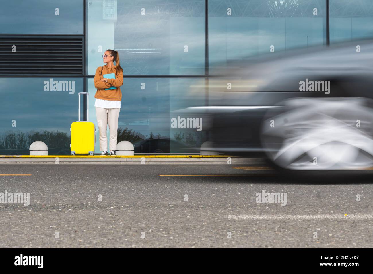 Female traveller tired airport hi-res stock photography and images - Alamy