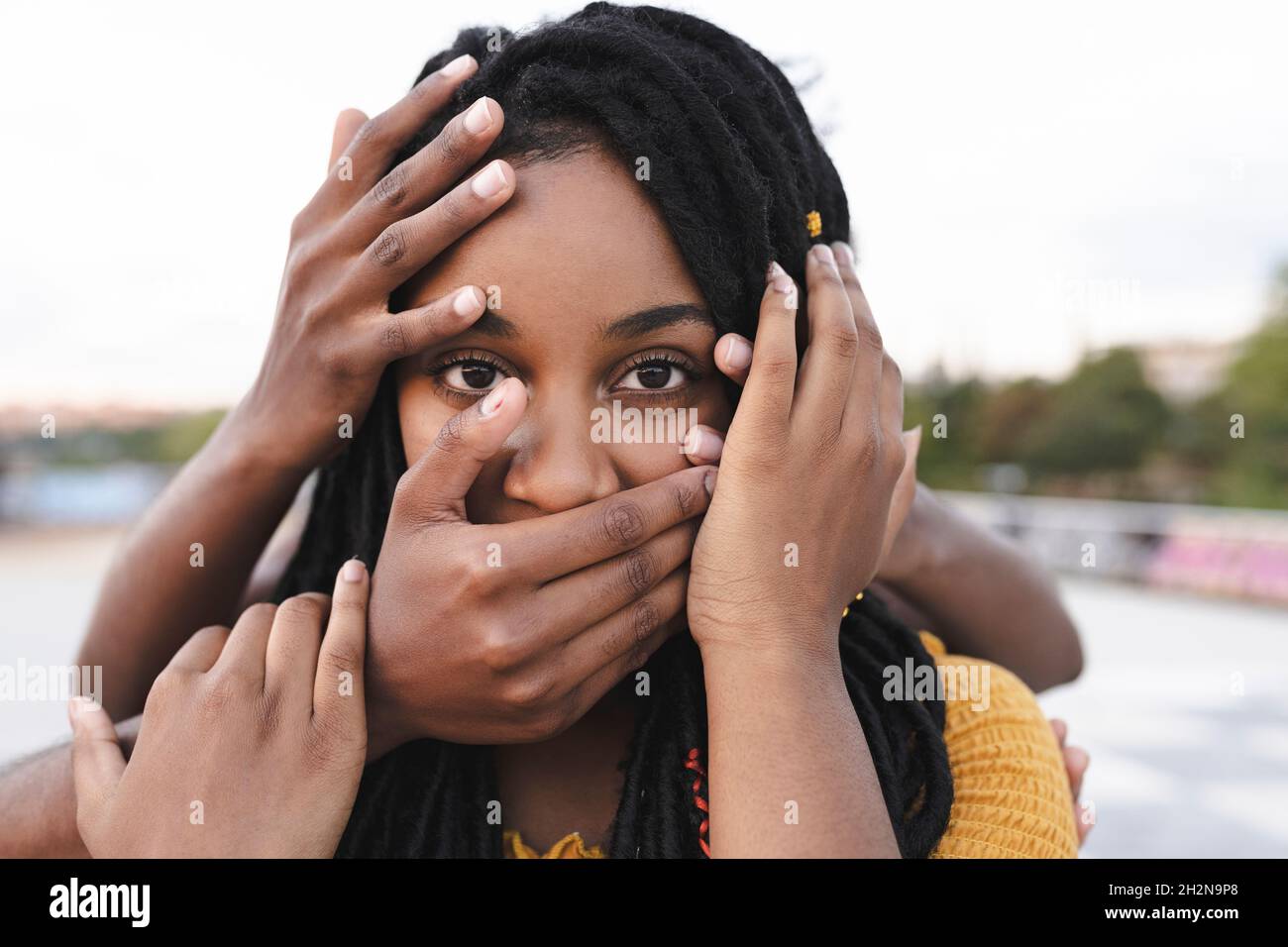 African Descent Hand Covering Face High Resolution Stock Photography ...
