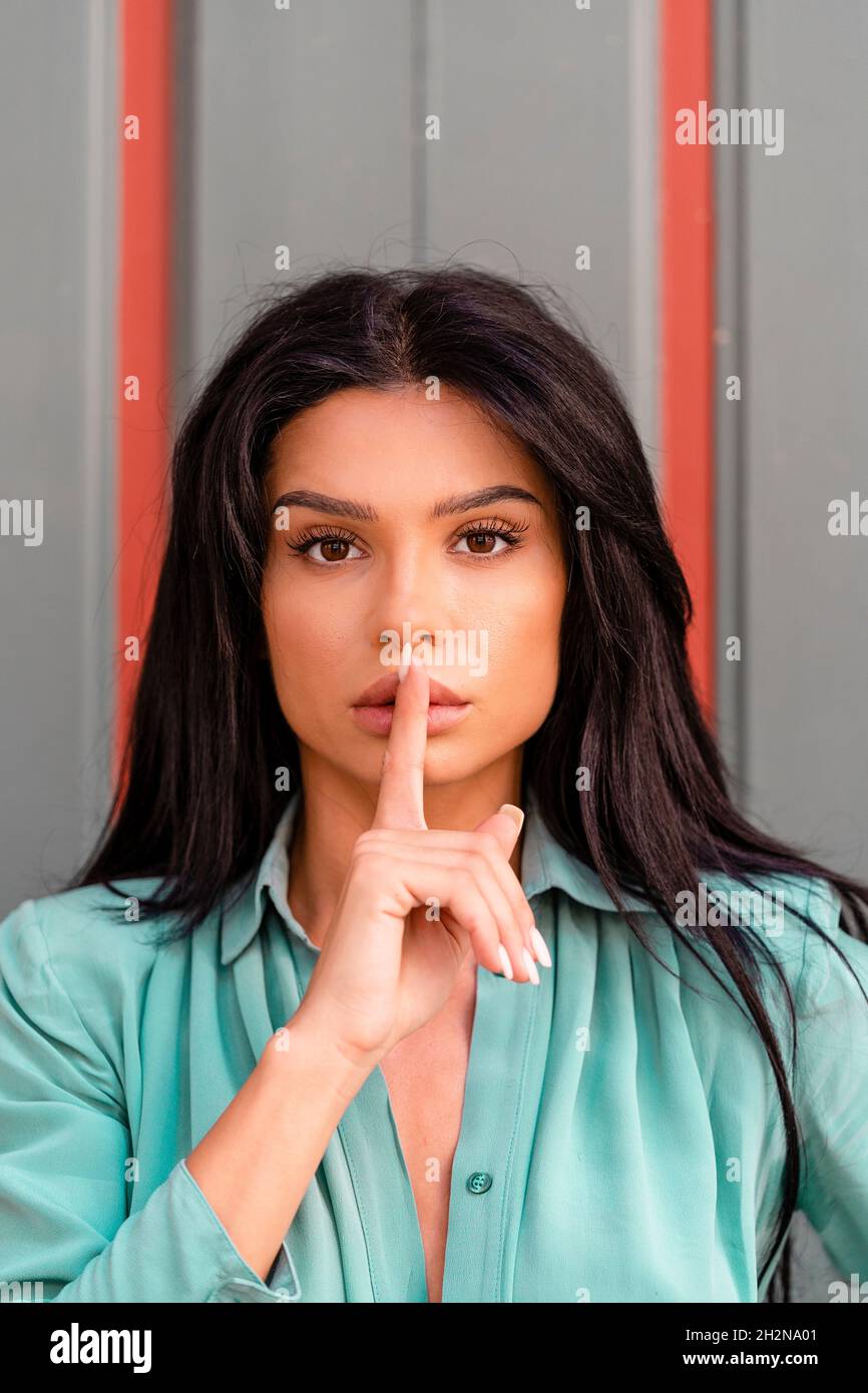 Beautiful woman finger on hi-res stock photography and images - Alamy