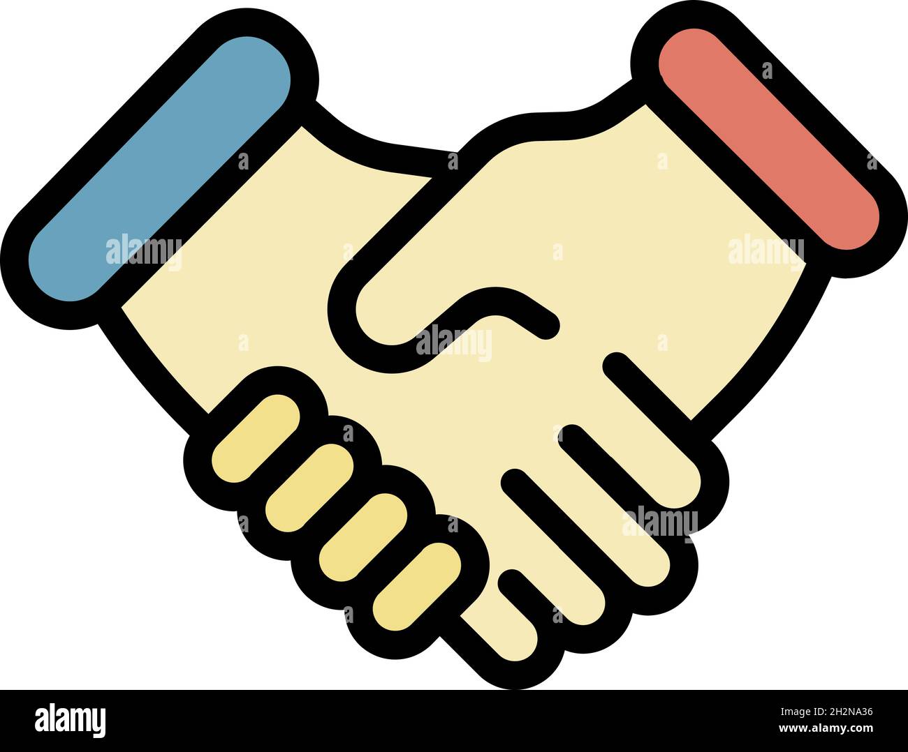 Handshake icon. Outline handshake vector icon color flat isolated Stock ...