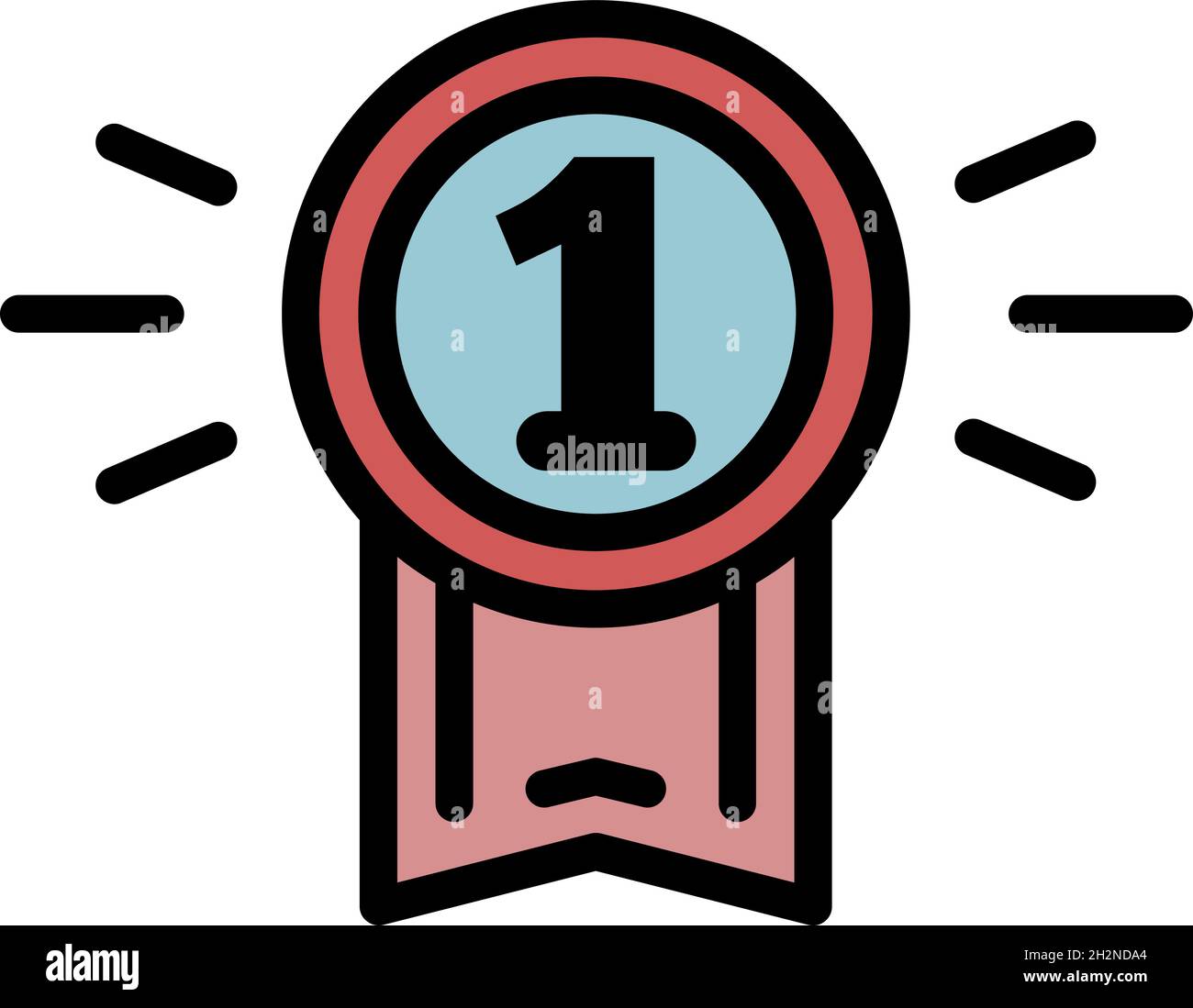 First place emblem icon. Outline first place emblem vector icon color ...