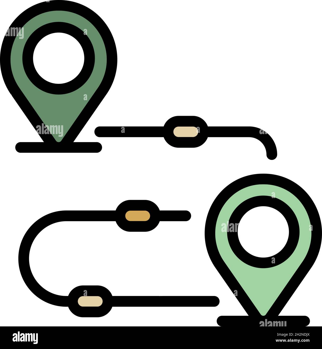 Goal achievement route icon. Outline goal achievement route vector icon ...
