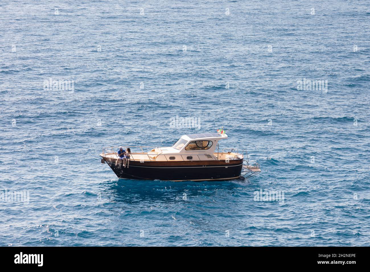 Motorboat with two people hi-res stock photography and images - Alamy