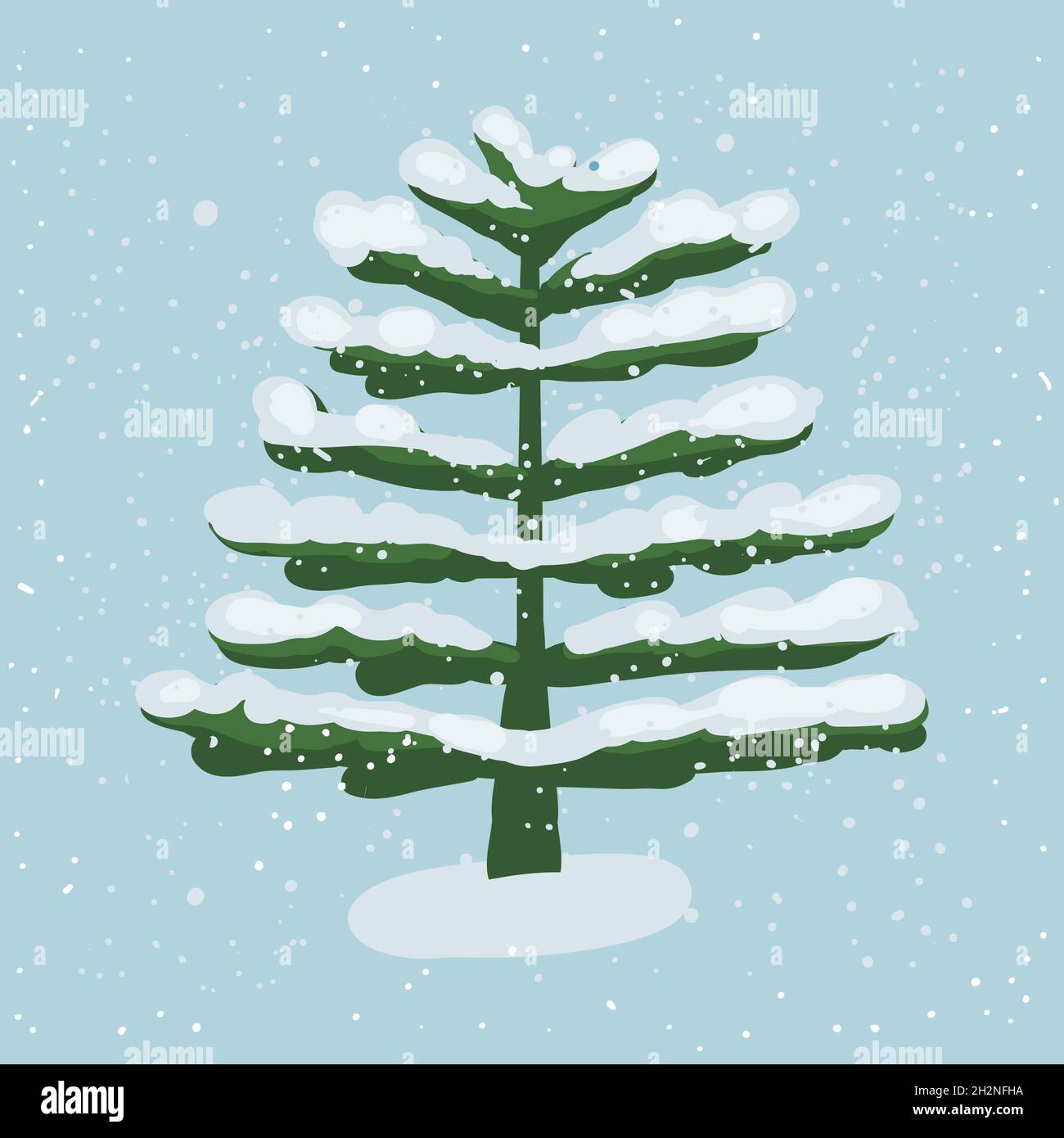 Snowy tree illustration Stock Vector Image & Art - Alamy