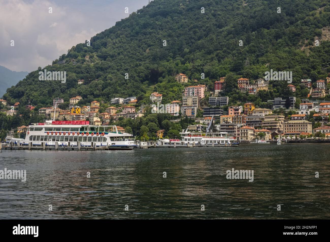 Como, Italy - June 15, 2017: View of Traditional Colorful Buildings in ...