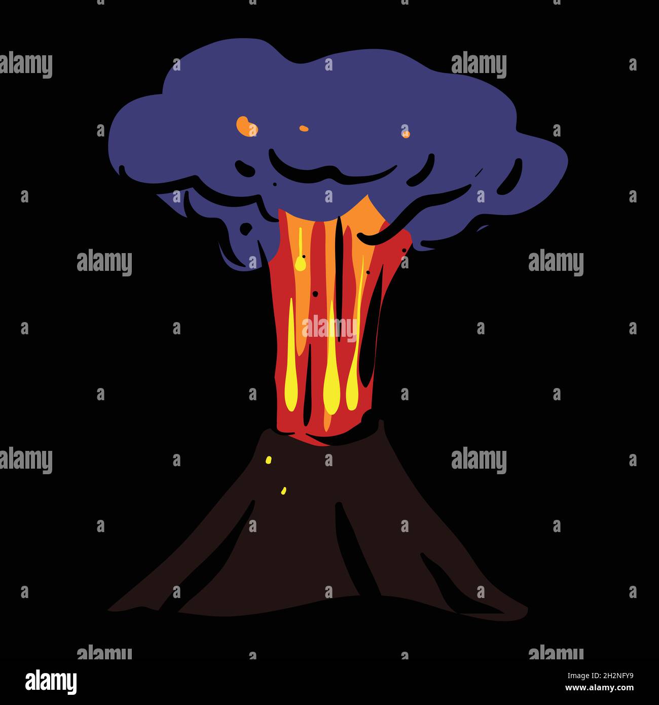 Fissure eruption illustration Stock Vector Images - Alamy
