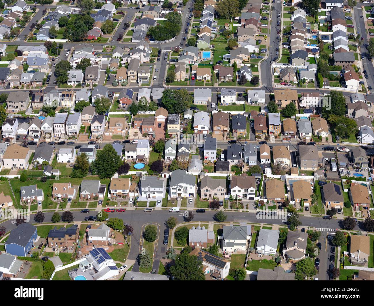 Aerial view suburban houses near the heights hi-res stock photography ...