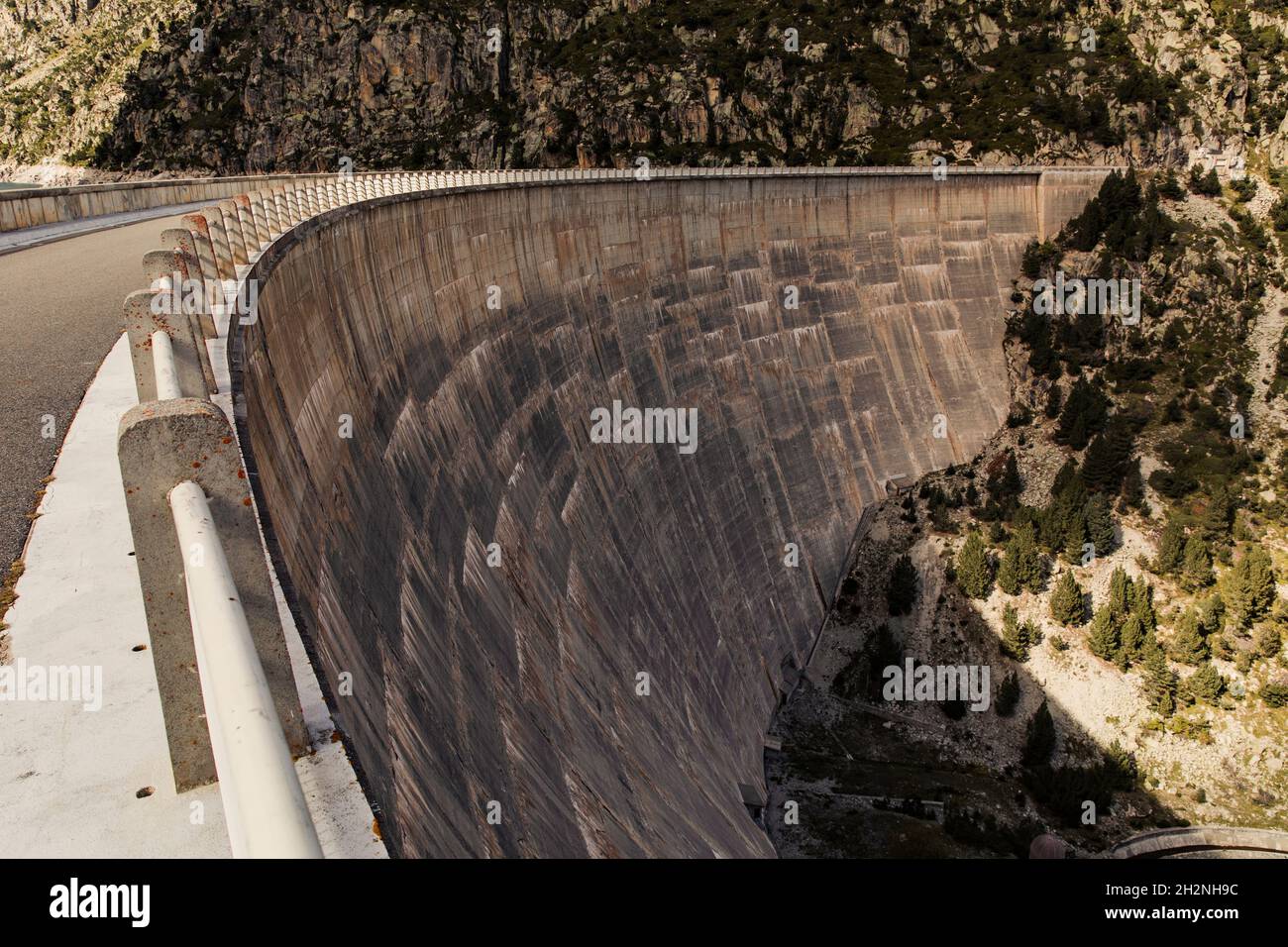 Wall of high mountain dam, Midi-Pyrenees, France Stock Photo - Alamy