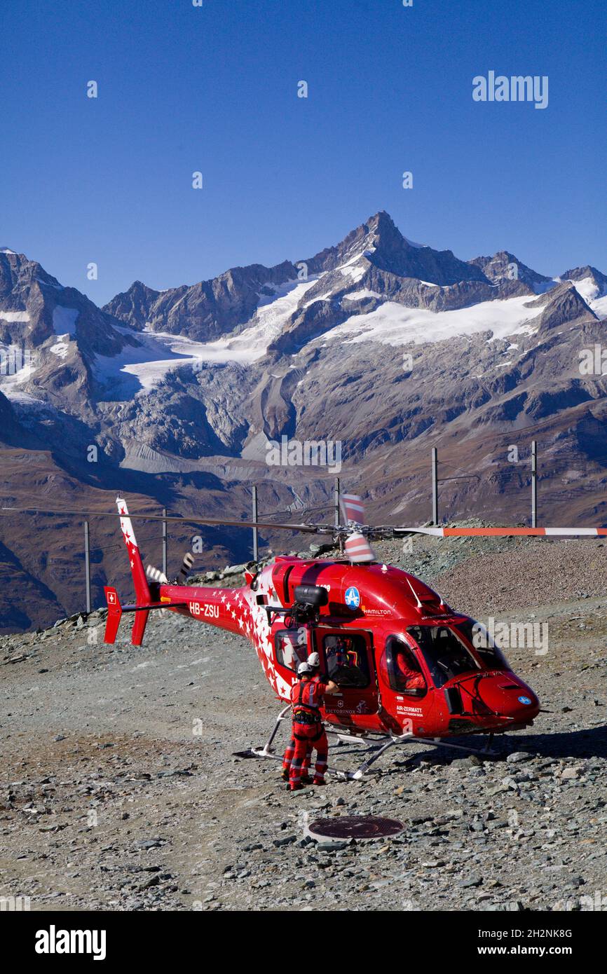 Zermatt helicopter hi-res stock photography and images - Alamy
