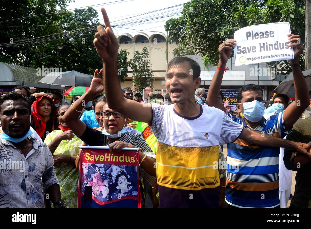 Activists of Bangladesh Hindu Buddhist Christian Unity council stage a ...