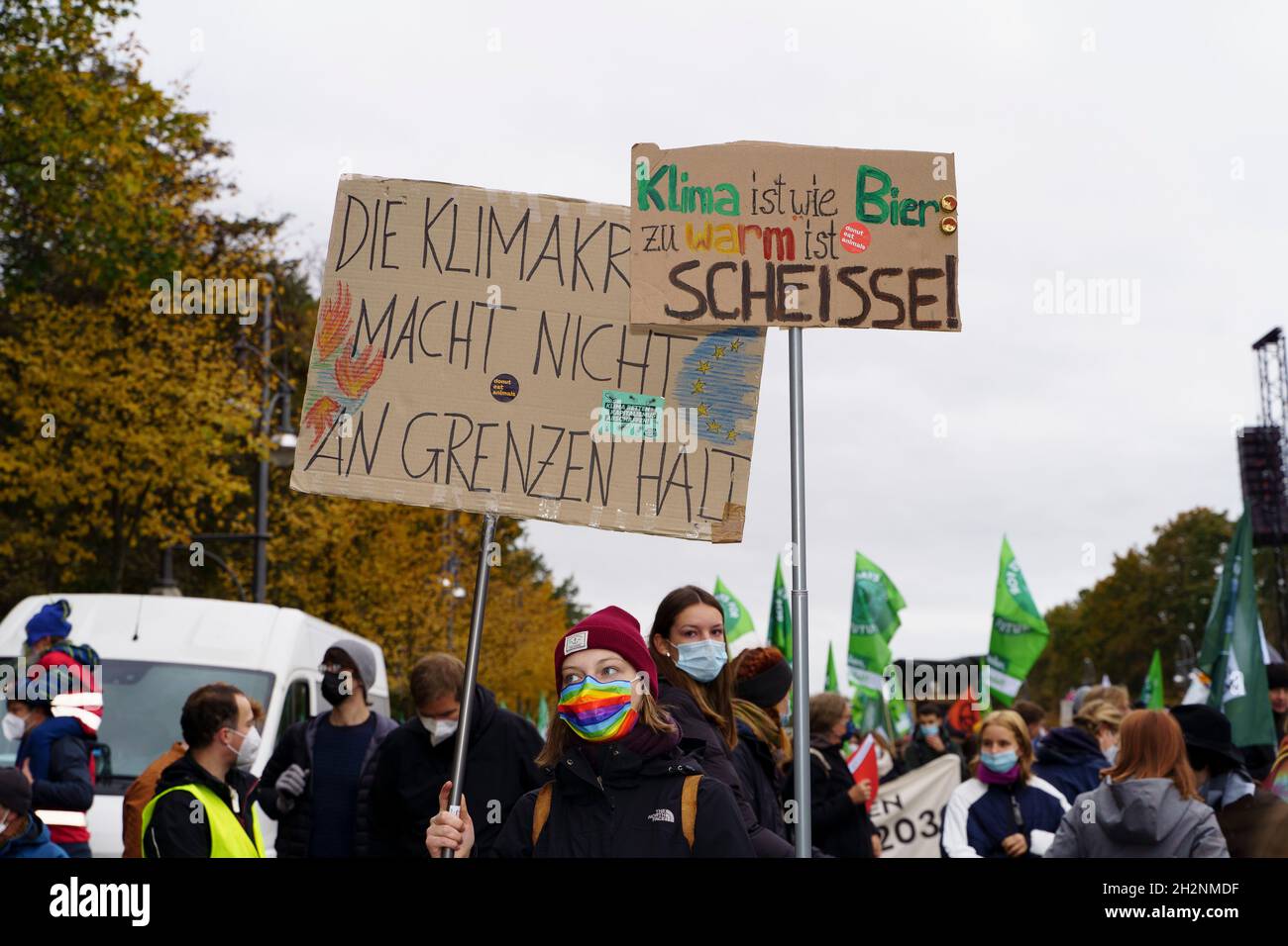 Climate demonstration in Berlin, Germany on October 22, 2021. Thousands ...