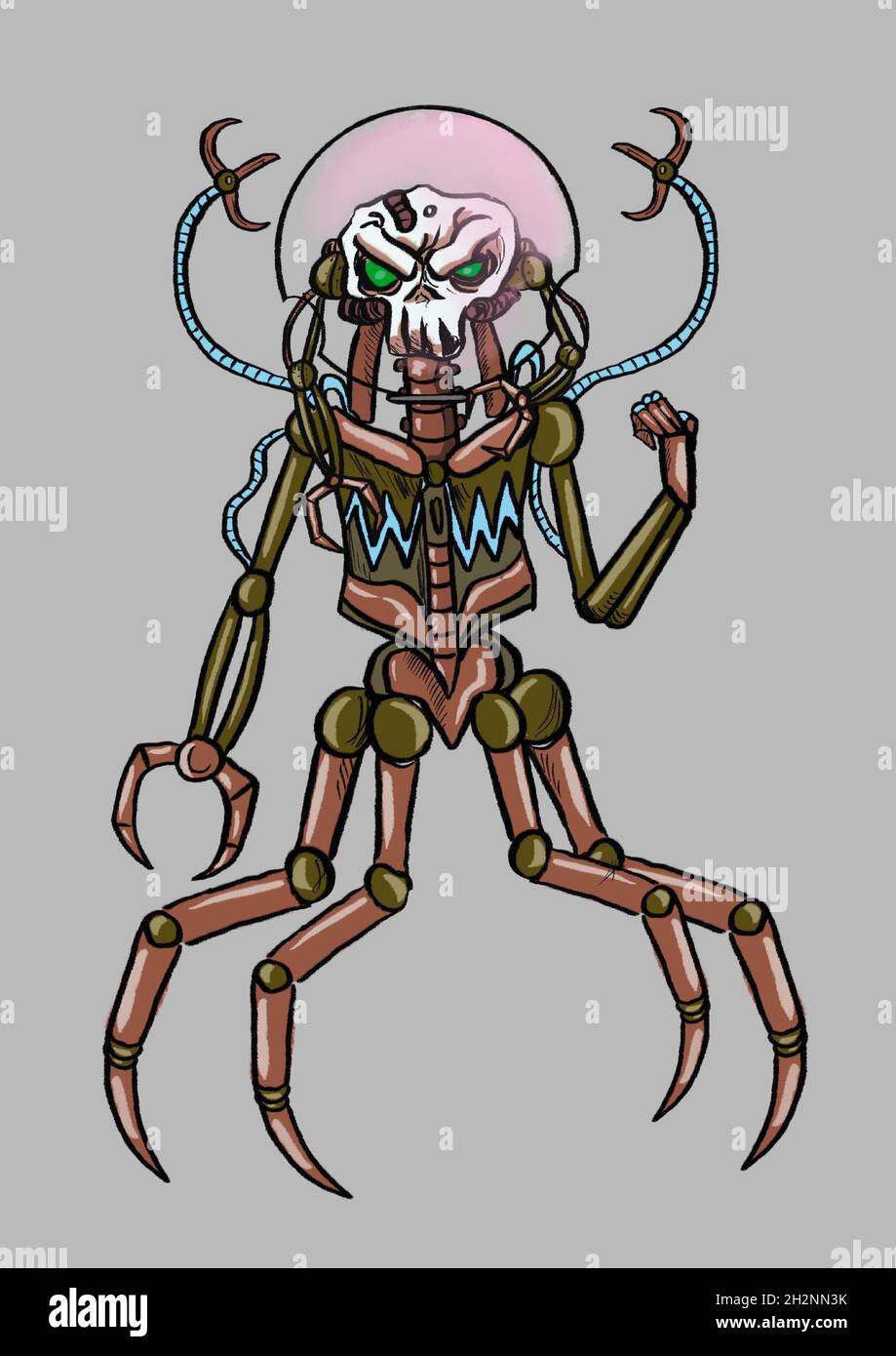 illustration of an evil android robot Stock Photo - Alamy