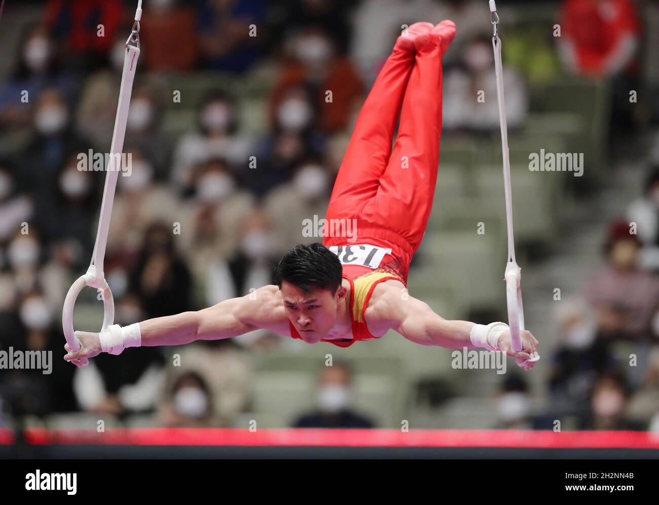 Kitakyushu, Japan. 23rd Oct, 2021. Lan Xingyu of China competes during ...