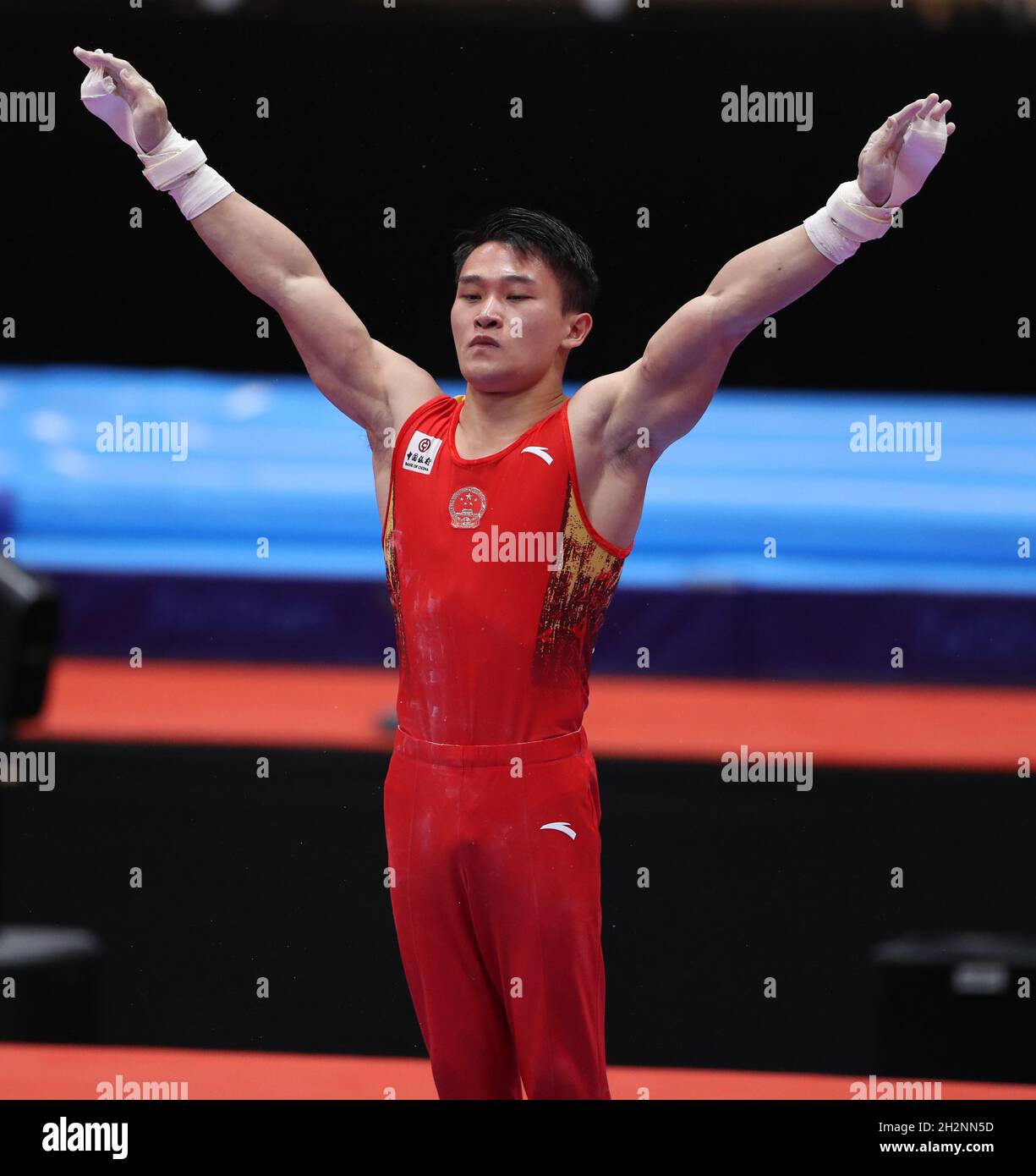 Kitakyushu, Japan. 23rd Oct, 2021. Lan Xingyu of China competes during ...