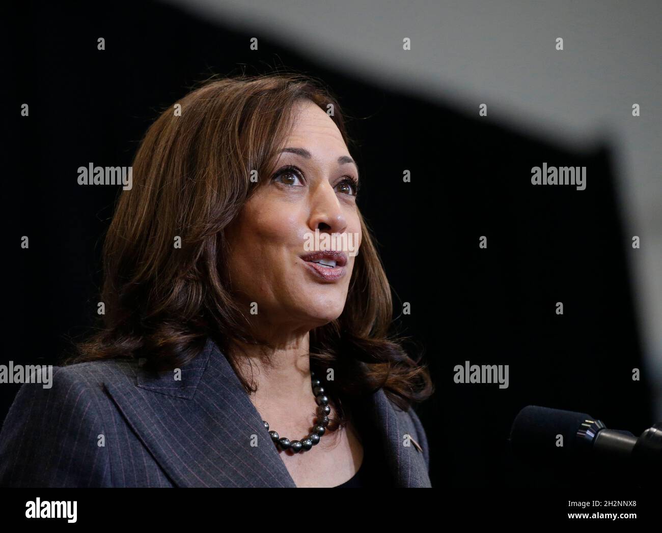 United States Vice President Kamala Harris delivers remarks at the ...