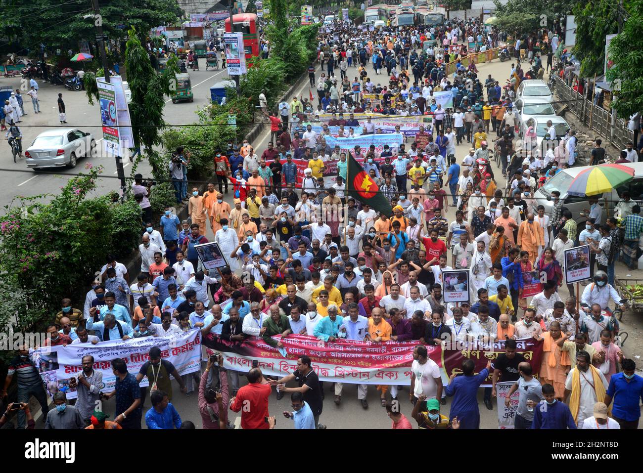 Activists of Bangladesh Hindu Buddhist Christian Unity council stage a ...