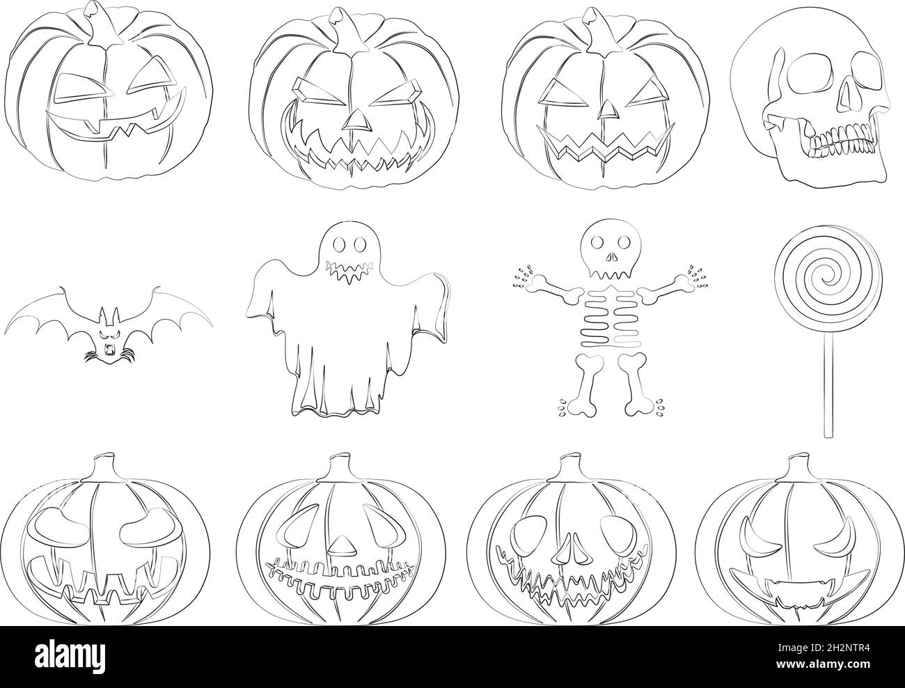 All hallows eve vector vectors Black and White Stock Photos & Images ...