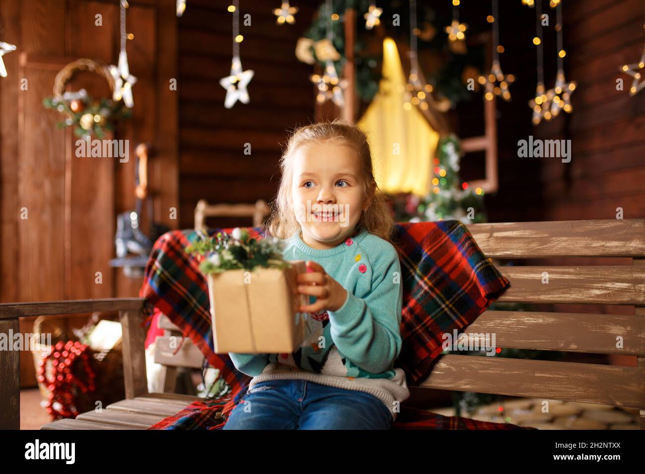 The child is exited and ready to celebrate Christmas Stock Photo - Alamy