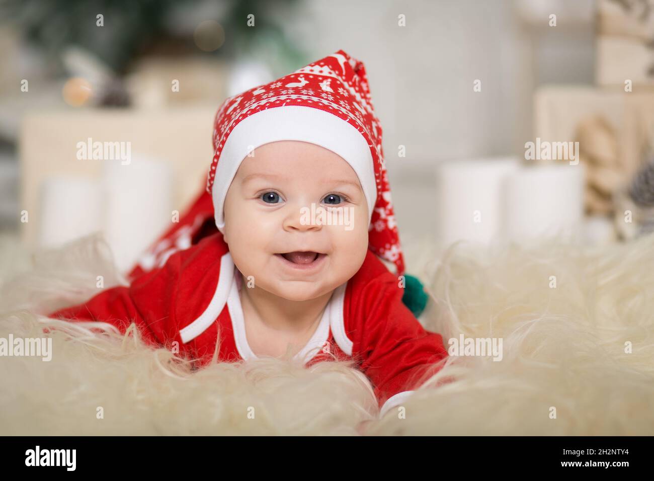 The child is exited and ready to celebrate Christmas Stock Photo - Alamy